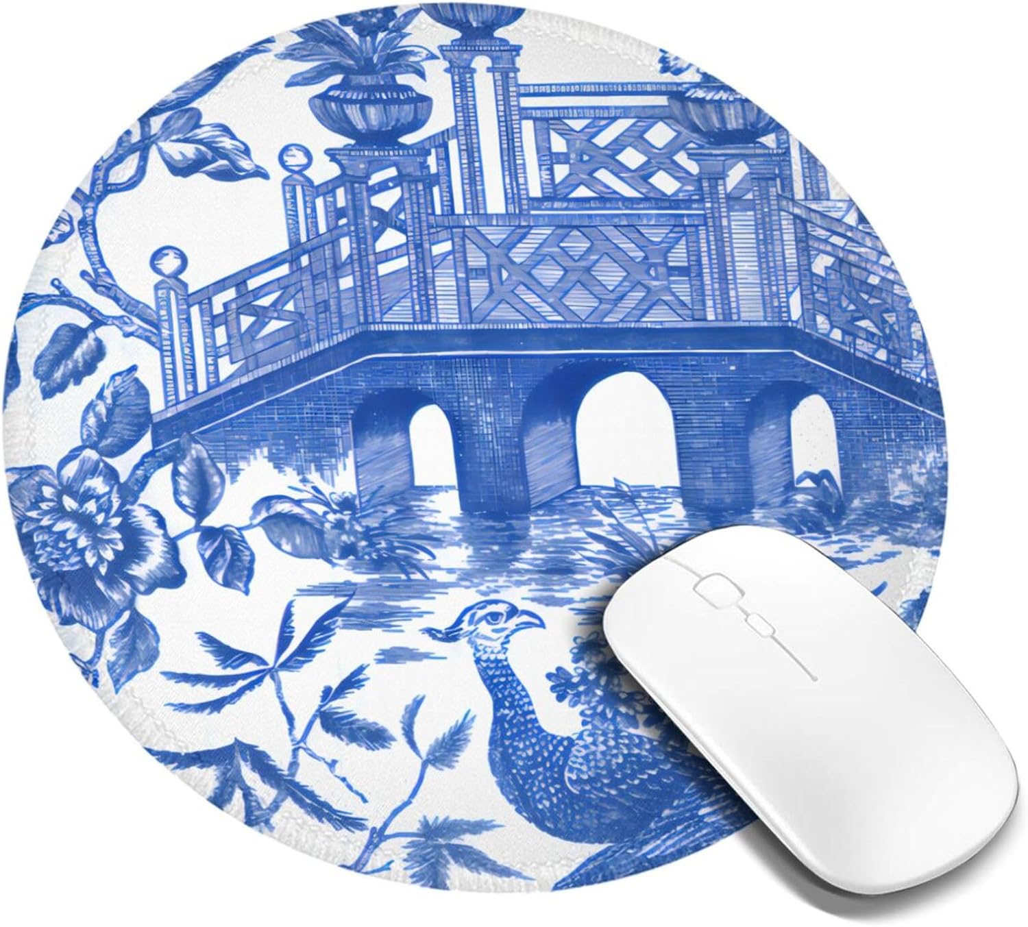 Amazon.com: Chinoiserie Blue and White Chinese Style Mouse Pad Non Slip ...
