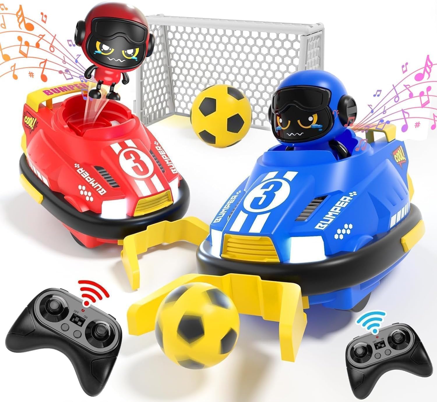 OBEST 2 Pack Remote Control Bumper Cars Toys for Kids, Speed Bumper ...
