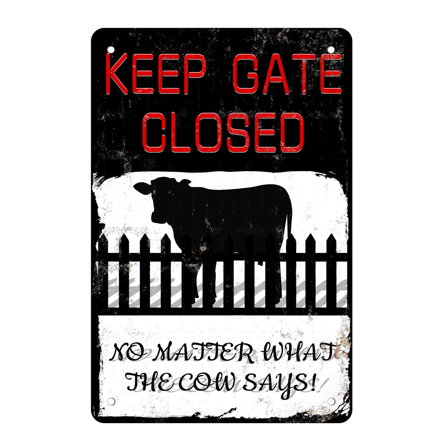 Warning Sign Cow Outdoor Keep The Gate Closed No Matter | Desertcart INDIA