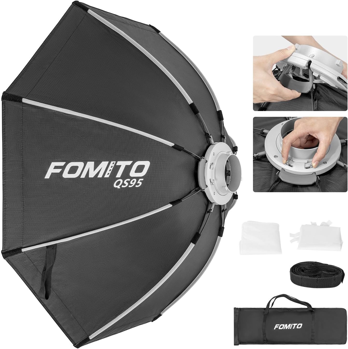 Amazon.com : FOMITO 37.4"/95cm Octagonal Softbox, Quick Release Bowens ...