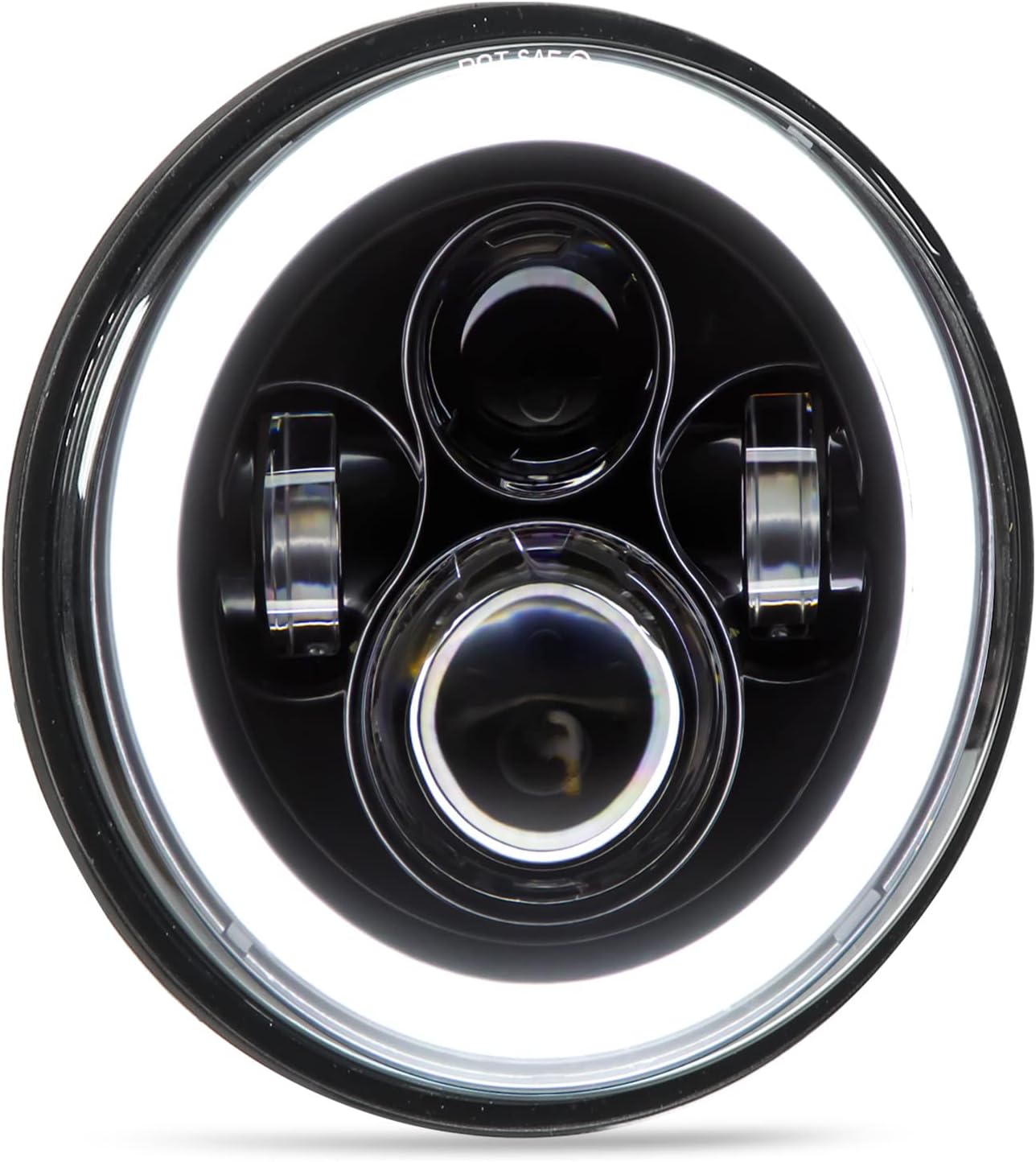 Aramox Motorcycle Halo Headlight, 7in LED Angel Eye Headlight White ...