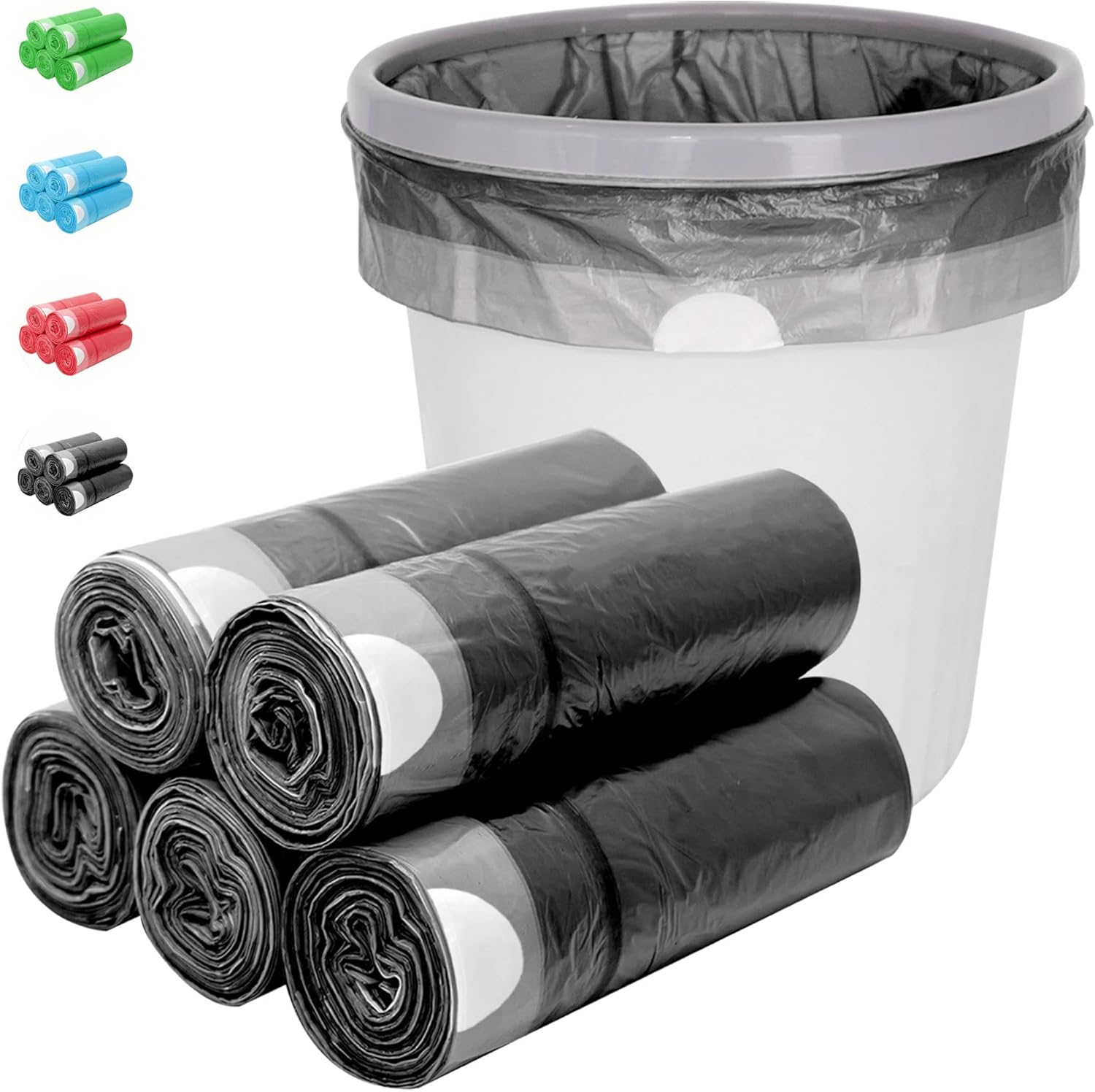 Amazon.com: 4 Gallon Trash Bags Drawstring, JUKFITA Extra Thick Small ...