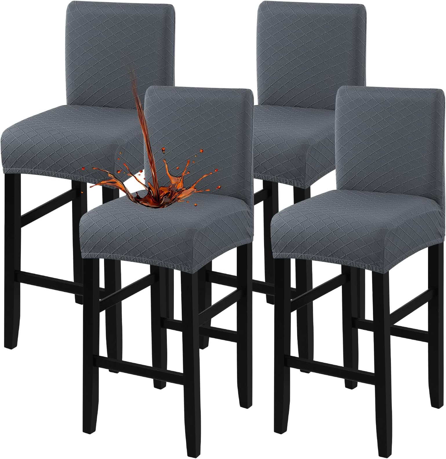 Amazon.com: Fuloon Waterproof Bar Stool Covers 2 PCS, Stretch Pub Stool ...