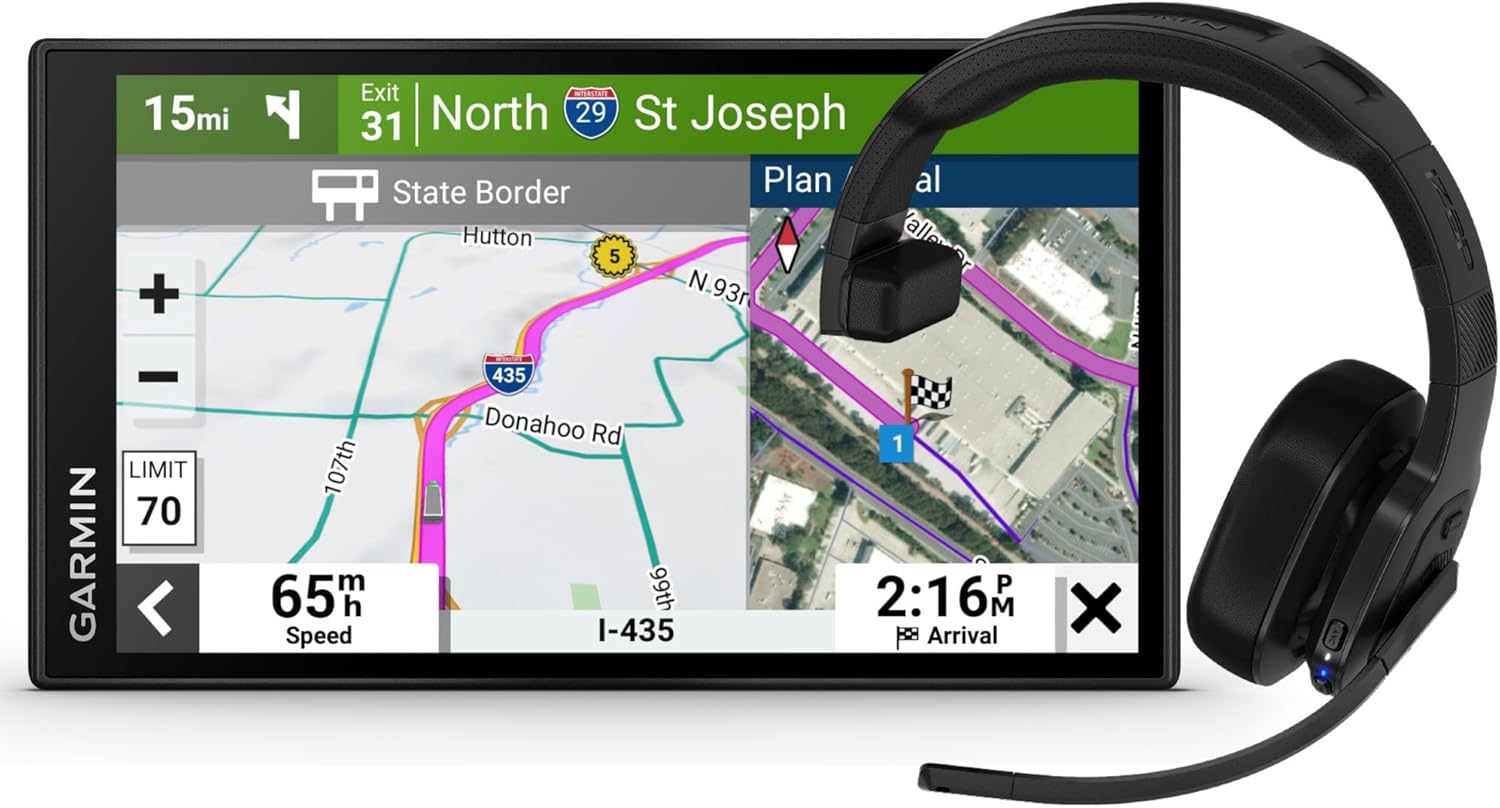 Amazon.com: Garmin dezl OTR1010 Truck GPS & Headset Bundle : Electronics