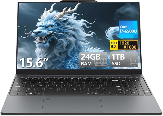 DUNHOO 2025 Gaming-Laptop, 15.6 inch Laptop with Core-i7, Laptops 24GB ...