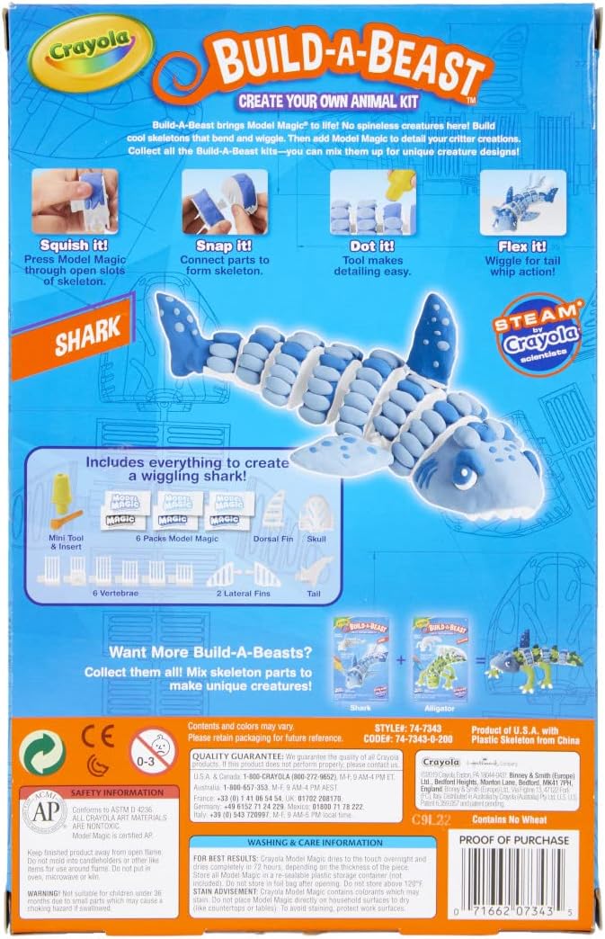 Crayola Build A Beast Shark, modelo Magic Craft Kit, regalo de Pascua ...
