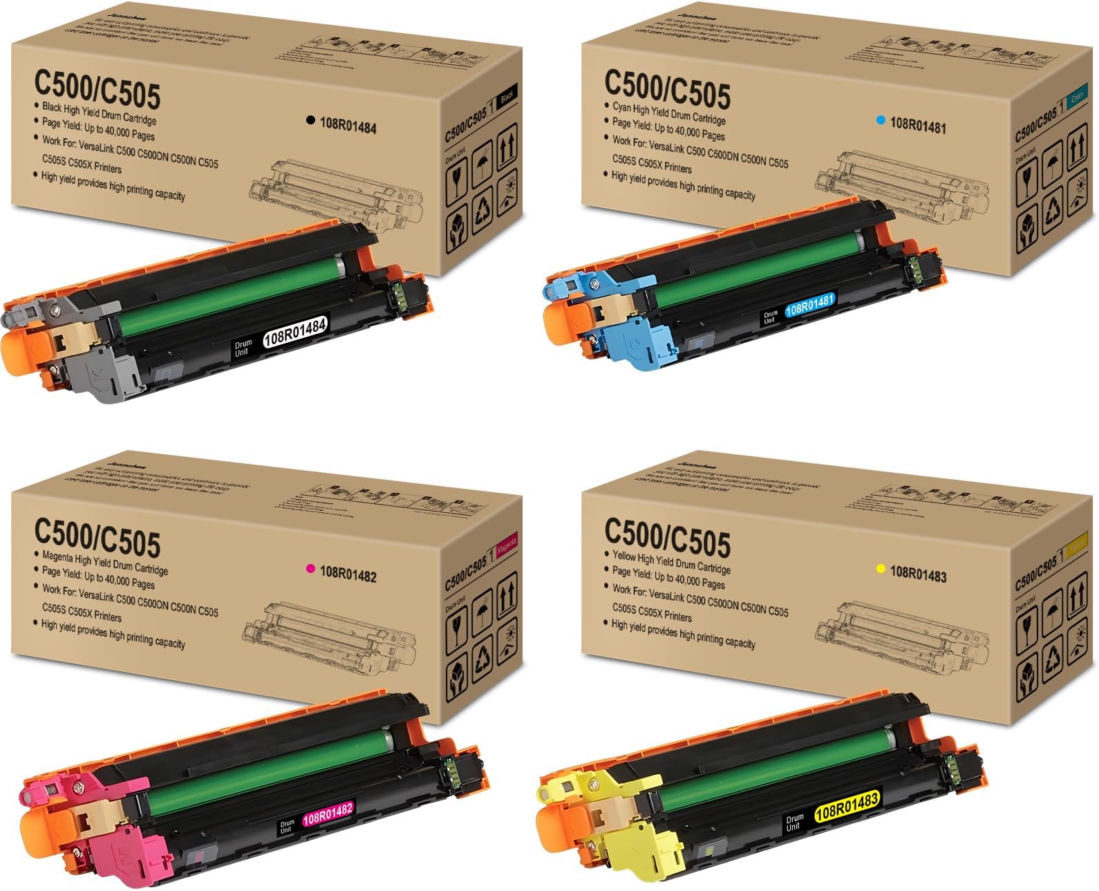 Amazon.com: Versalink C500/C505 Drum Cartridge Unit Replacement for Xerox 108R01484 108R01481 ...