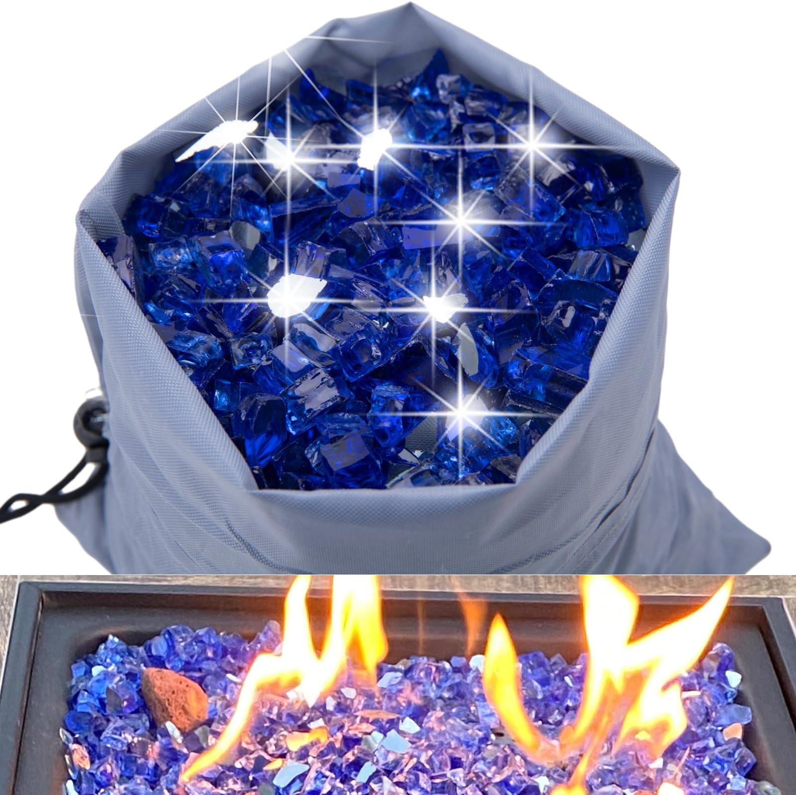 Amazon.com: TOPEMAI Fire Glass 1/2 Inch Reflective Fire Glass for Fire ...