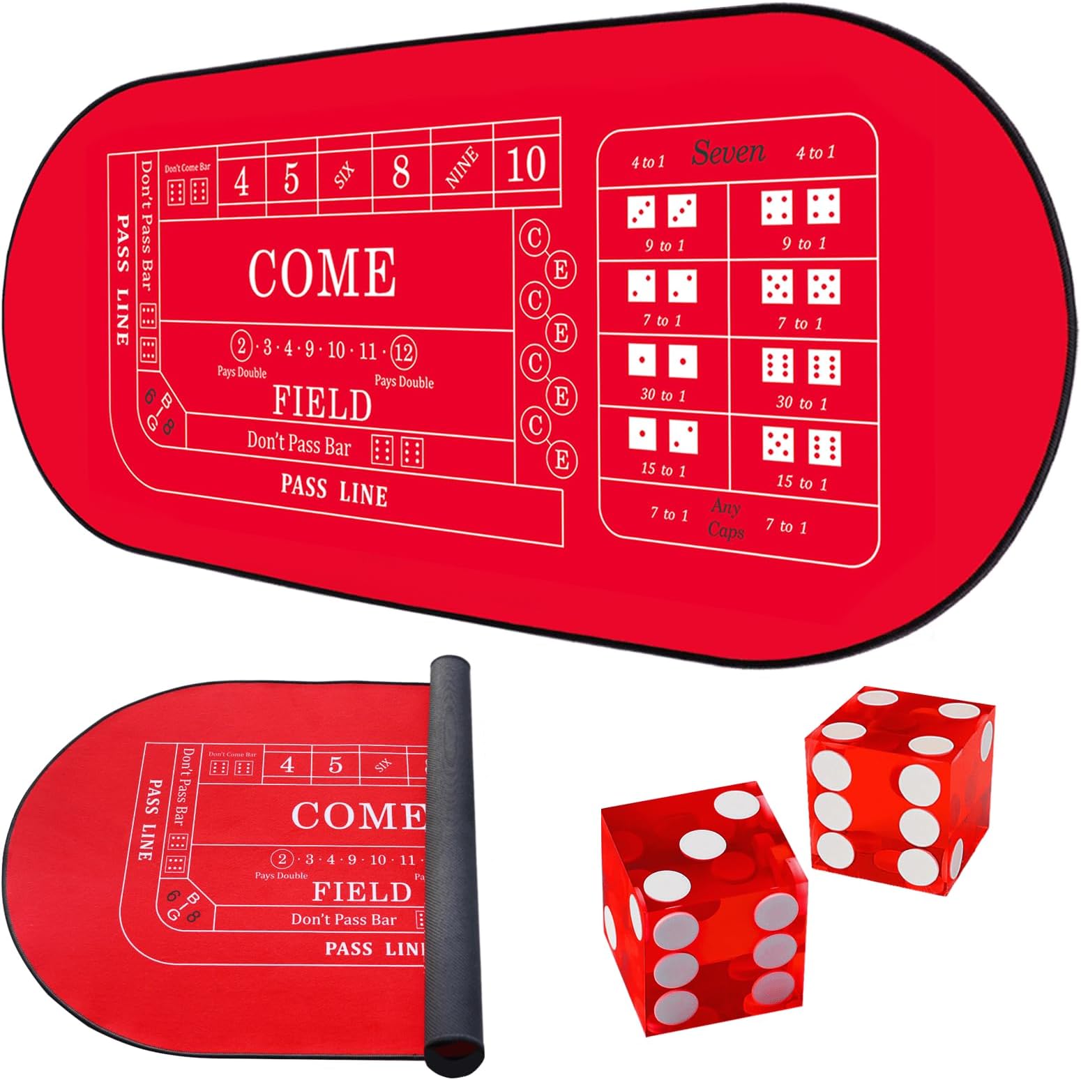 Amazon.com: INO Design 136" Deluxe Casino Dice Game Craps Poker Table ...