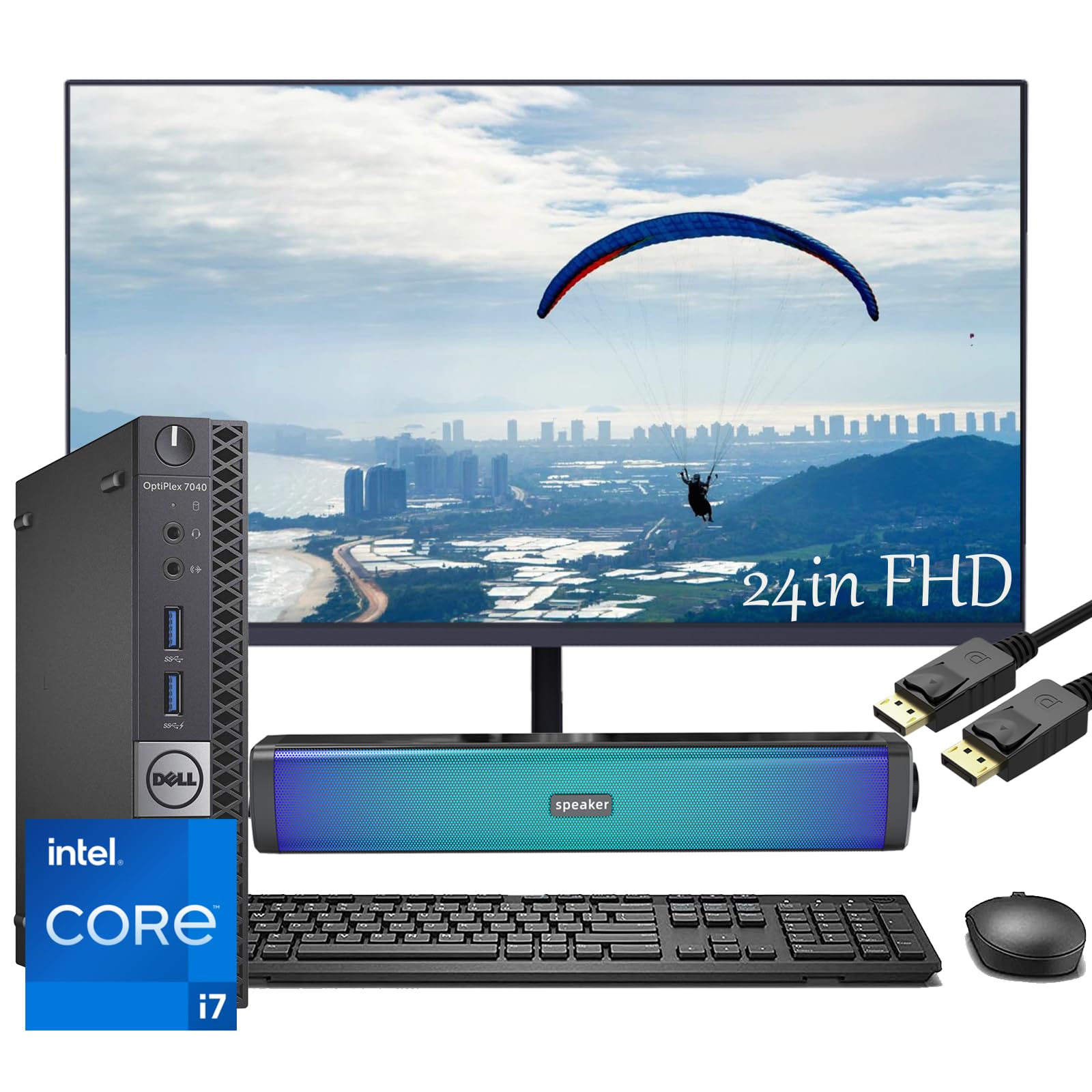 Amazon.com: Dell Optiplex 7040 Mini Desktop i7 w/ 24in Monitor, Micro ...