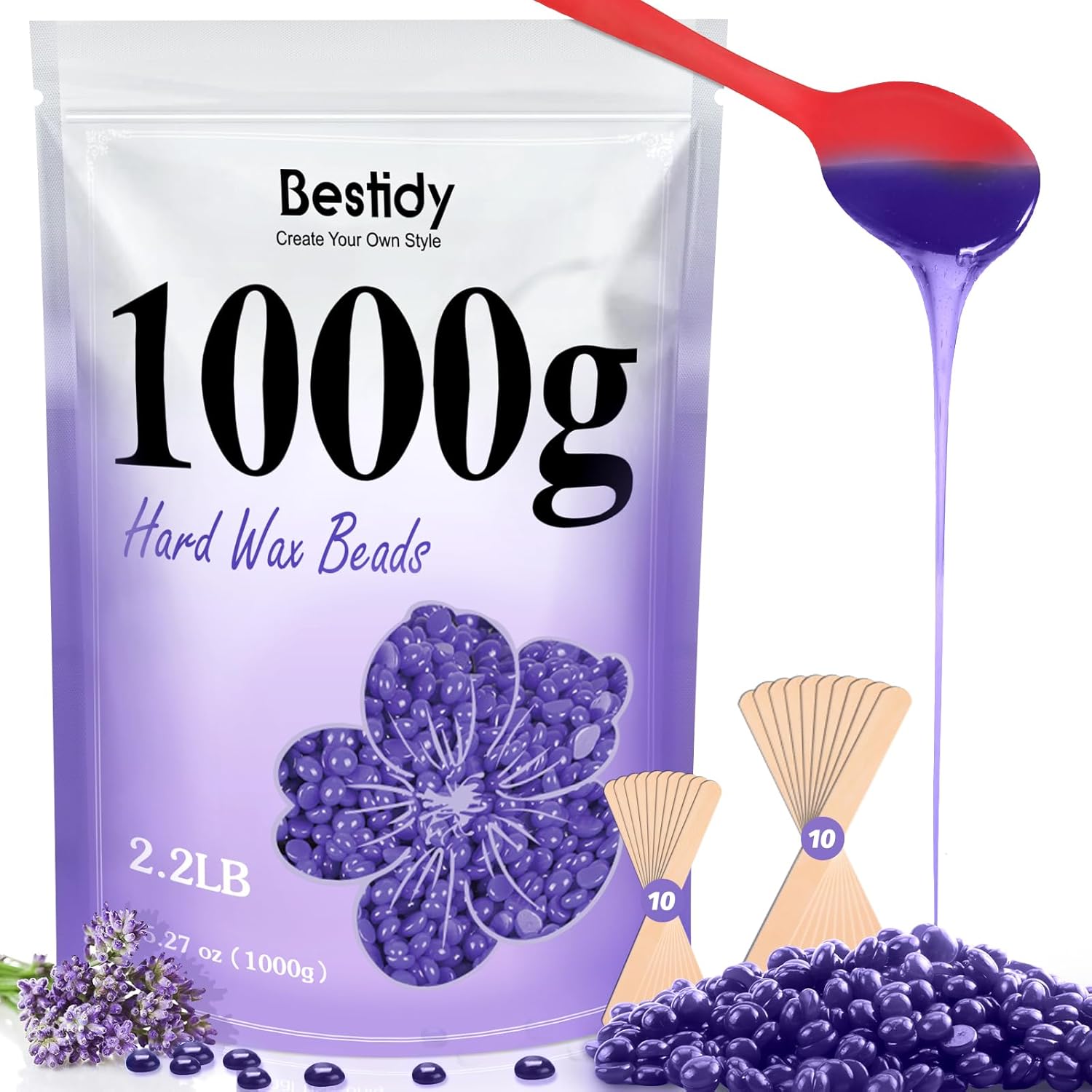 Amazon.com : Bestidy Wax Beads, Bagged 1000g, Waxing beans for Hair ...