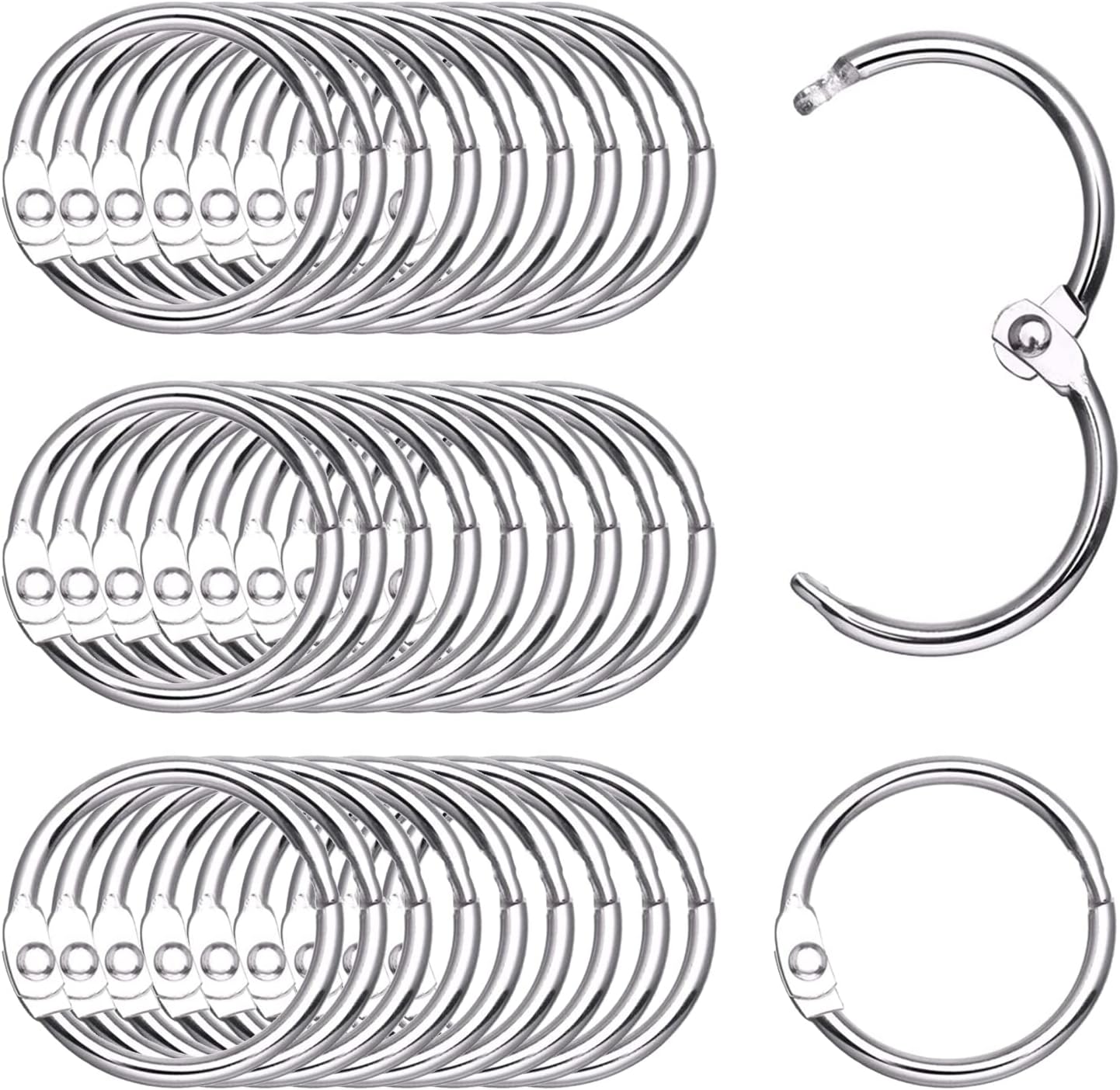 Binder Rings 1.2 Inch - 60 Pcs Book Rings, Small Binder Rings, CooNtyx ...