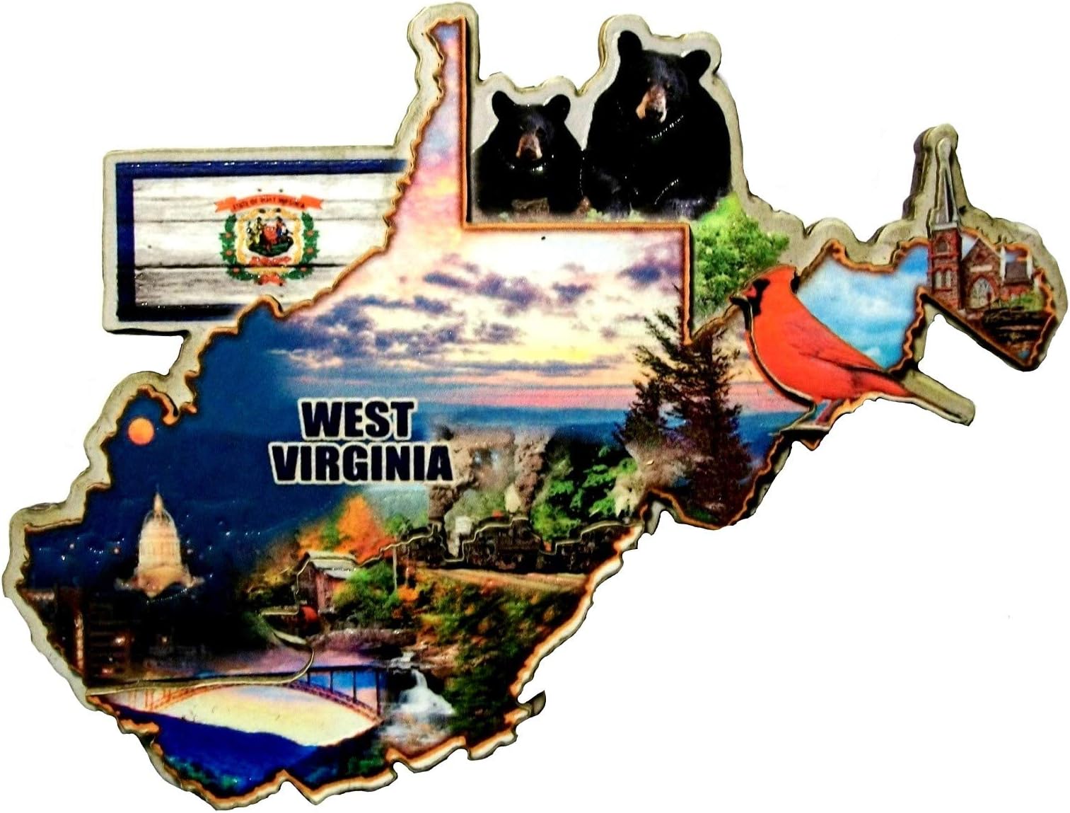 Amazon.com: West Virginia - Acrylic State Map Refrigerator Magnet: Home ...