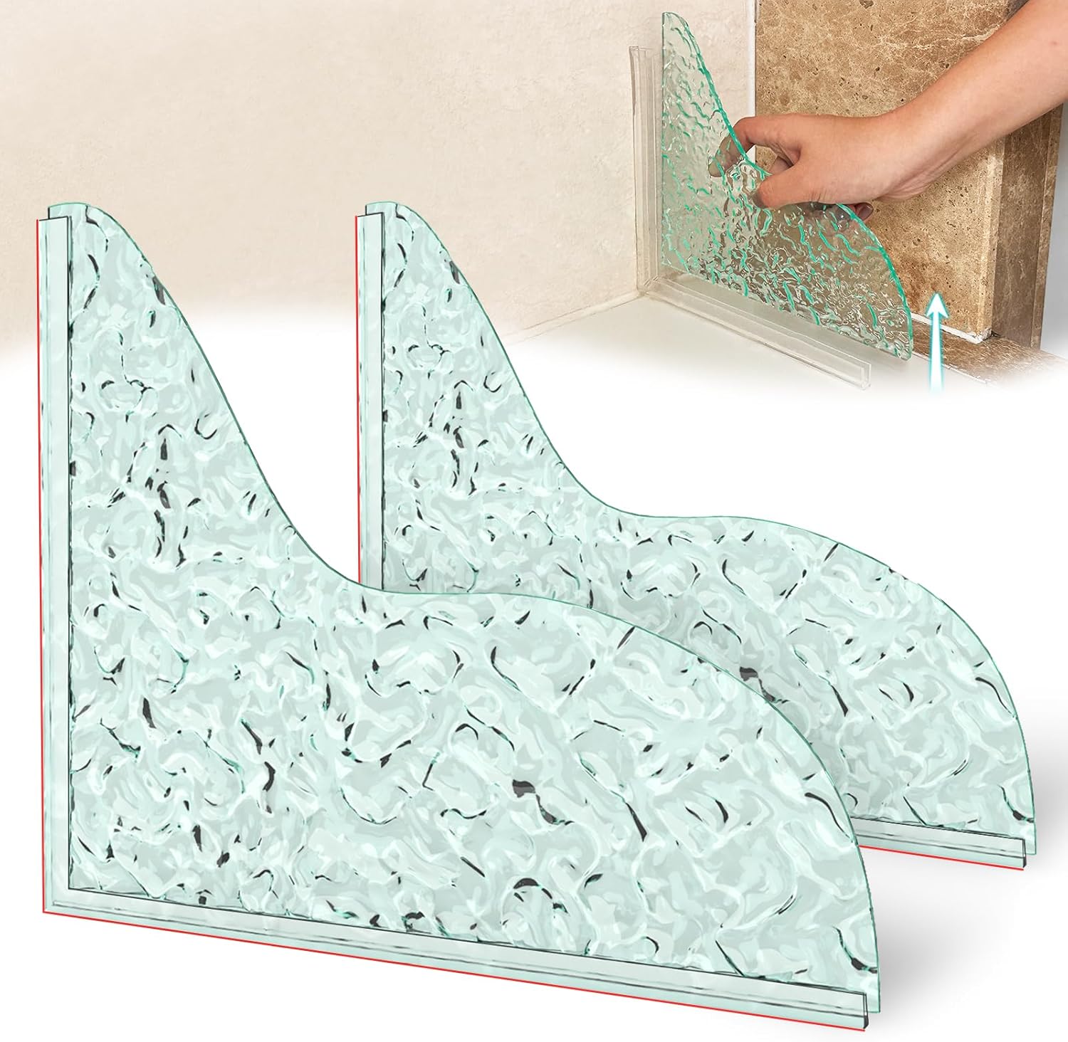 Amazon.com: Honitra Texture Shower Splash Water Guard, 2 Pcs Shower ...