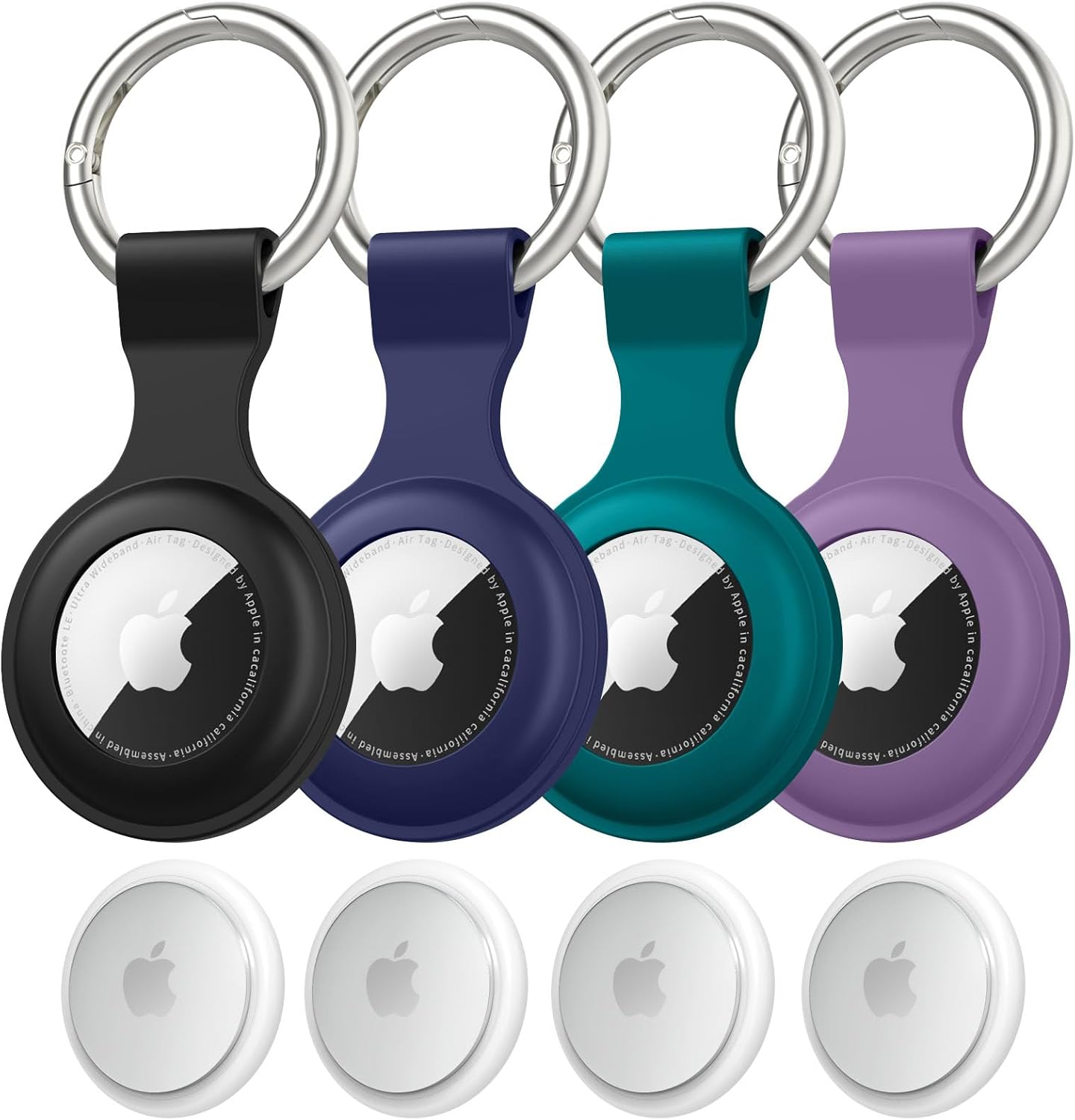 [4 Pack] for Air Tag Holders Soft Silicone Air Tag Cases with Keychain ...