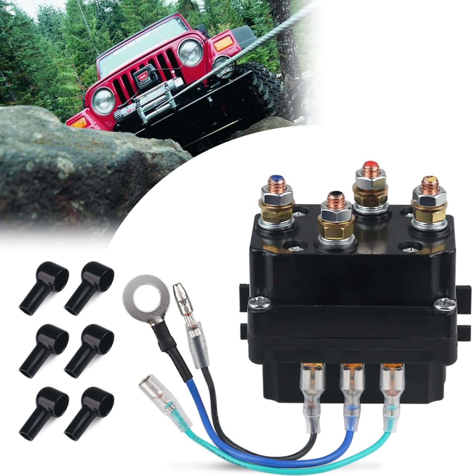 Amazon.com: Chazcool Winch Solenoid Relay, 12V ATV UTV Winch Contactor ...