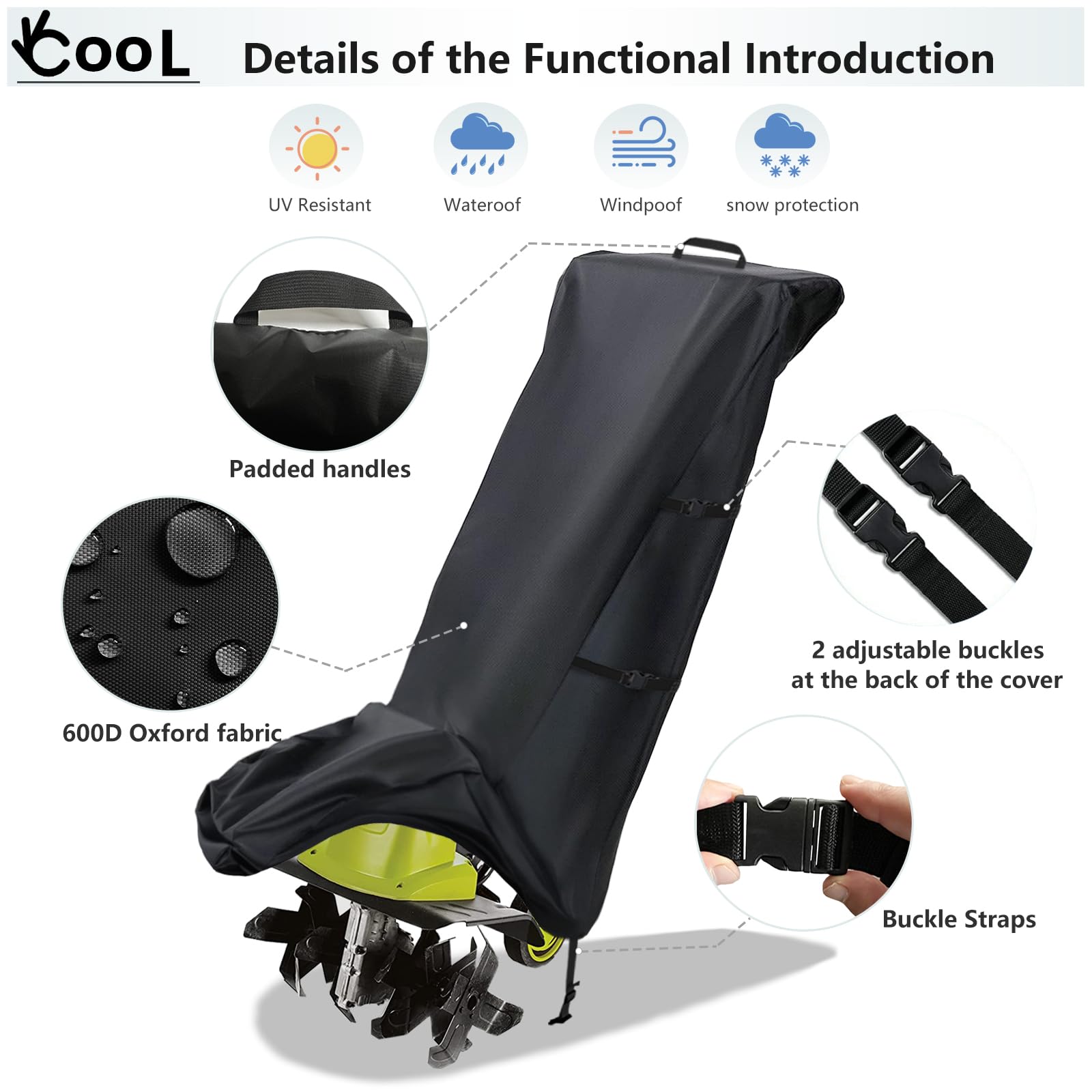Snapklik.com : Okcool Electric Tiller Cover,Heavy Duty Waterproof ...