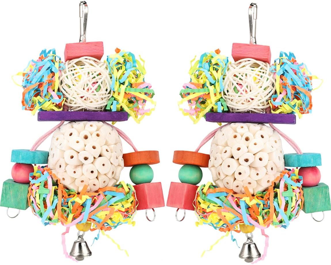 BBjinronjy Bird Toys Conure Toys Hanging Natural Soft Sola Ball Beak ...