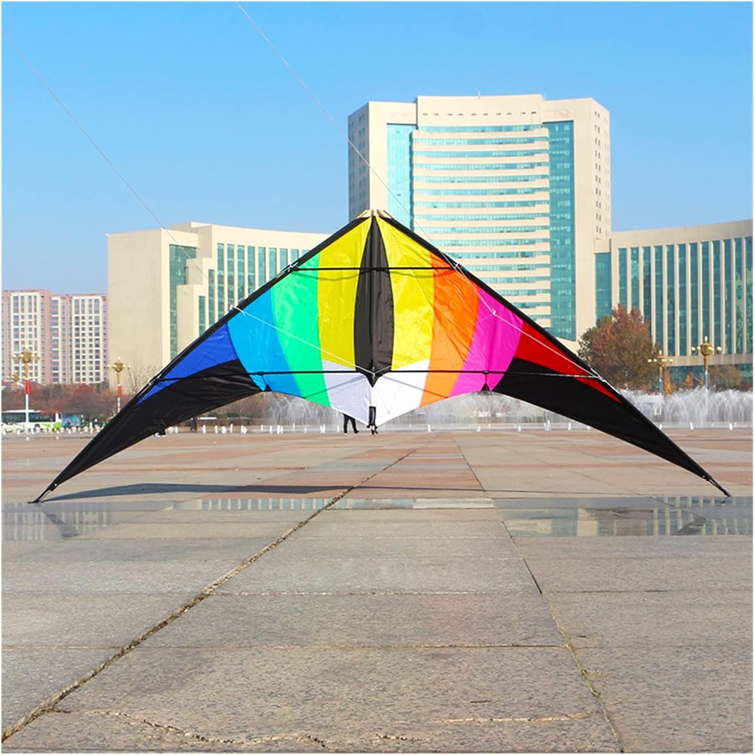Amazon.com: Kite 2.2m Large Rainbow Kite Dual line Stunt Kites line ...