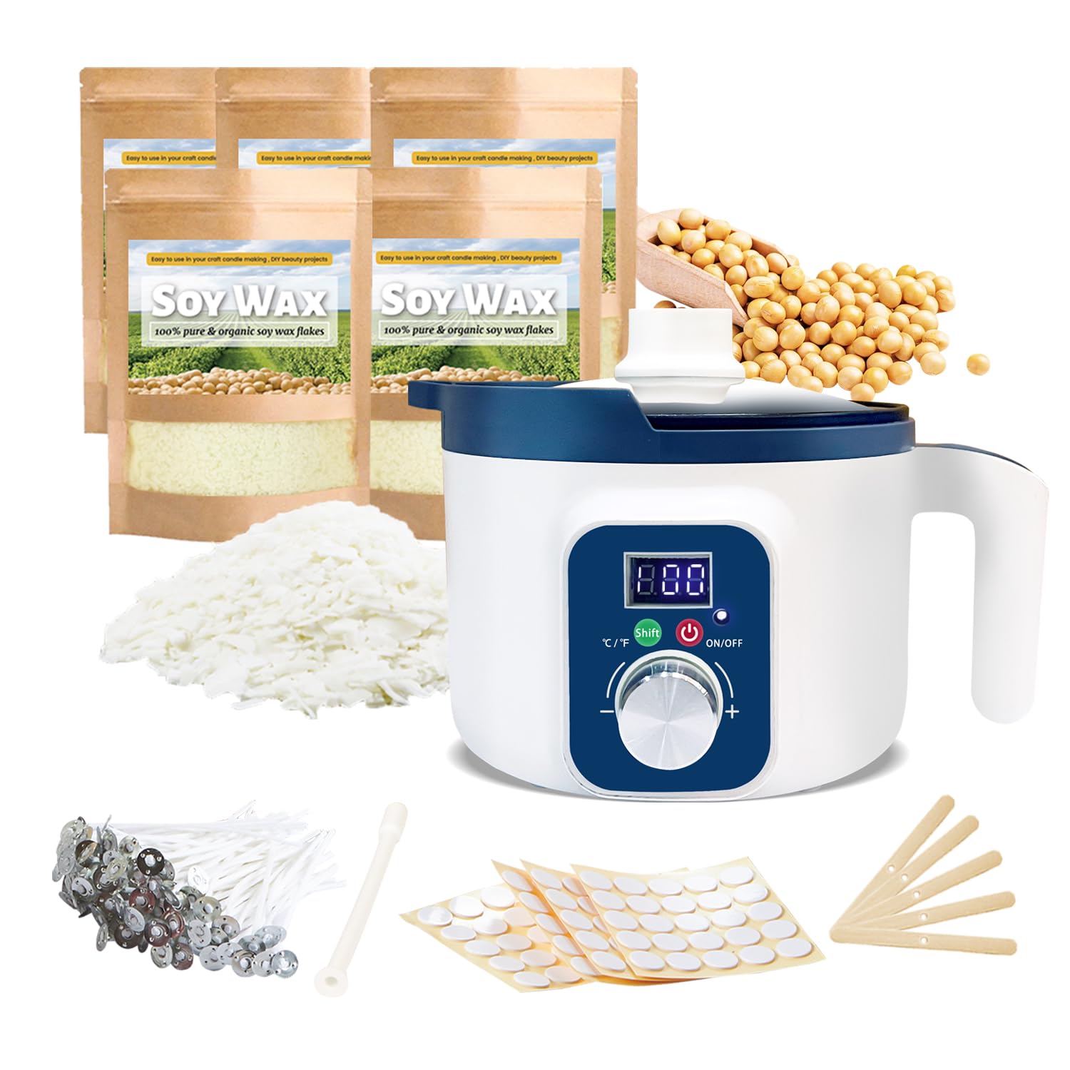 Amazon.com: Candle Making Kit with Wax Melter, Soy Wax for Candle ...