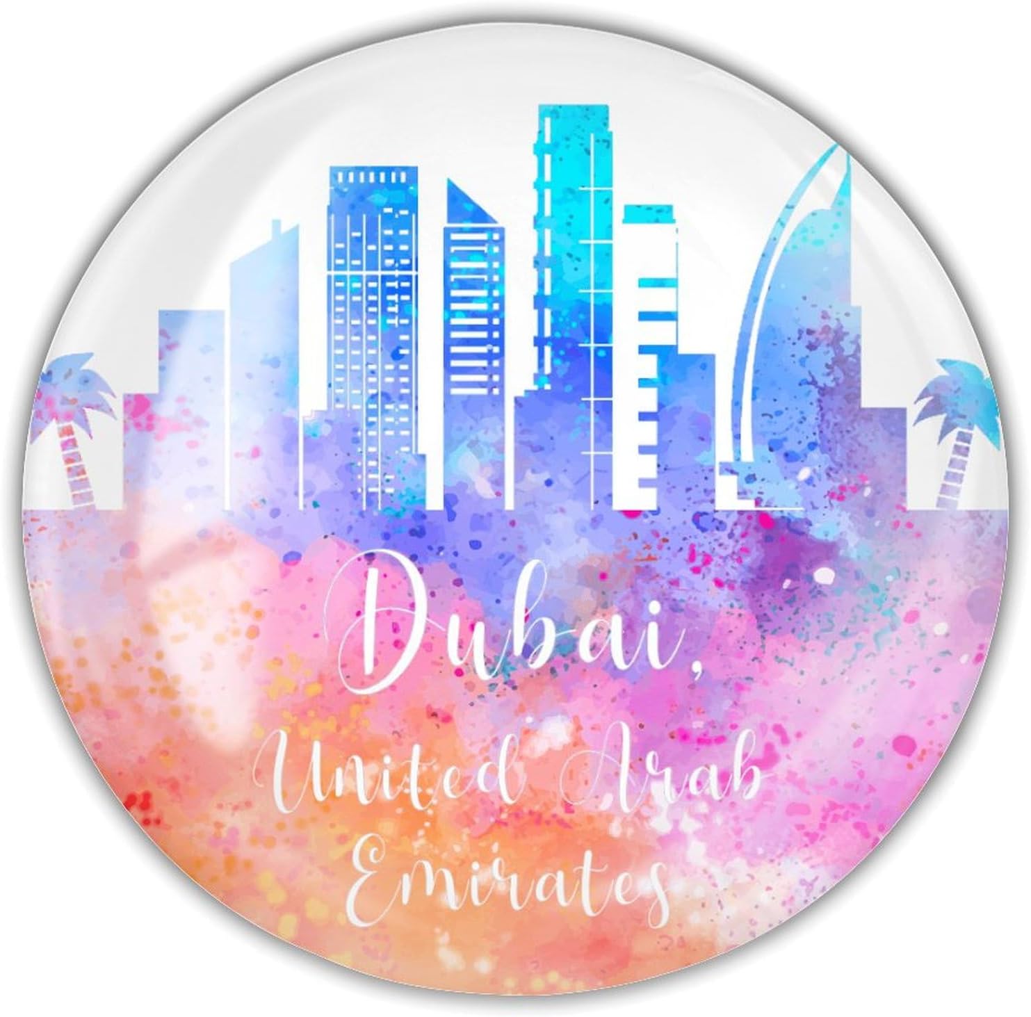 Amazon.com: United Arab Emirates Dubai Watercolor Cityscape ...