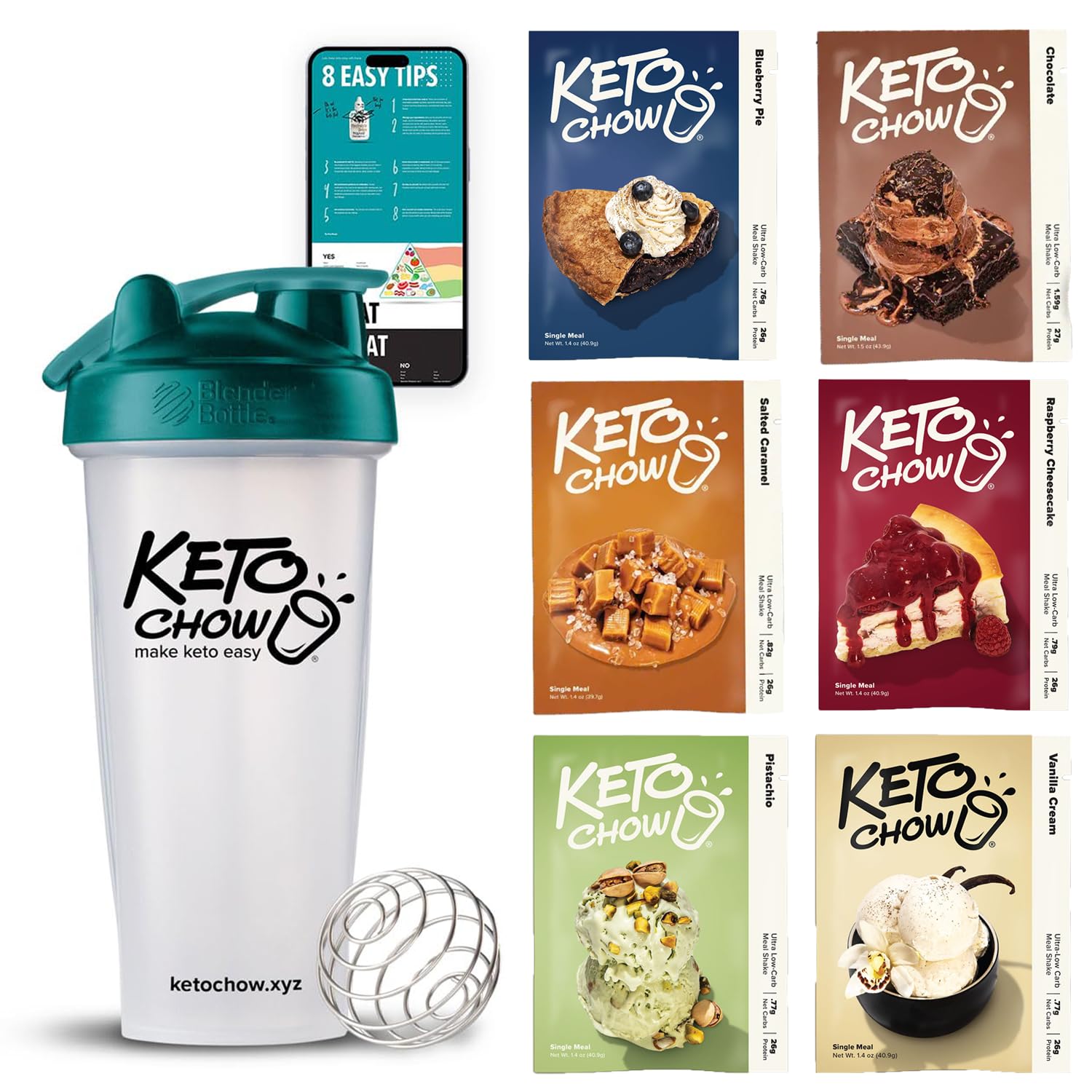 Amazon.com : Keto Chow Essentials Kit - Keto Meal Replacement Shake ...