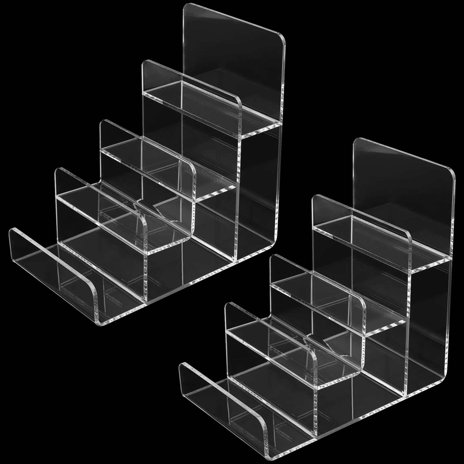 Amazon.com: MOUYAT 2 Pack 4 Tier Acrylic Display Stand Clear Riser ...
