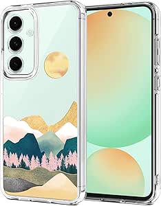 Amazon.com: Unov Compatible with Galaxy S24 FE Case Clear with Design Soft TPU Shock Absorption ...