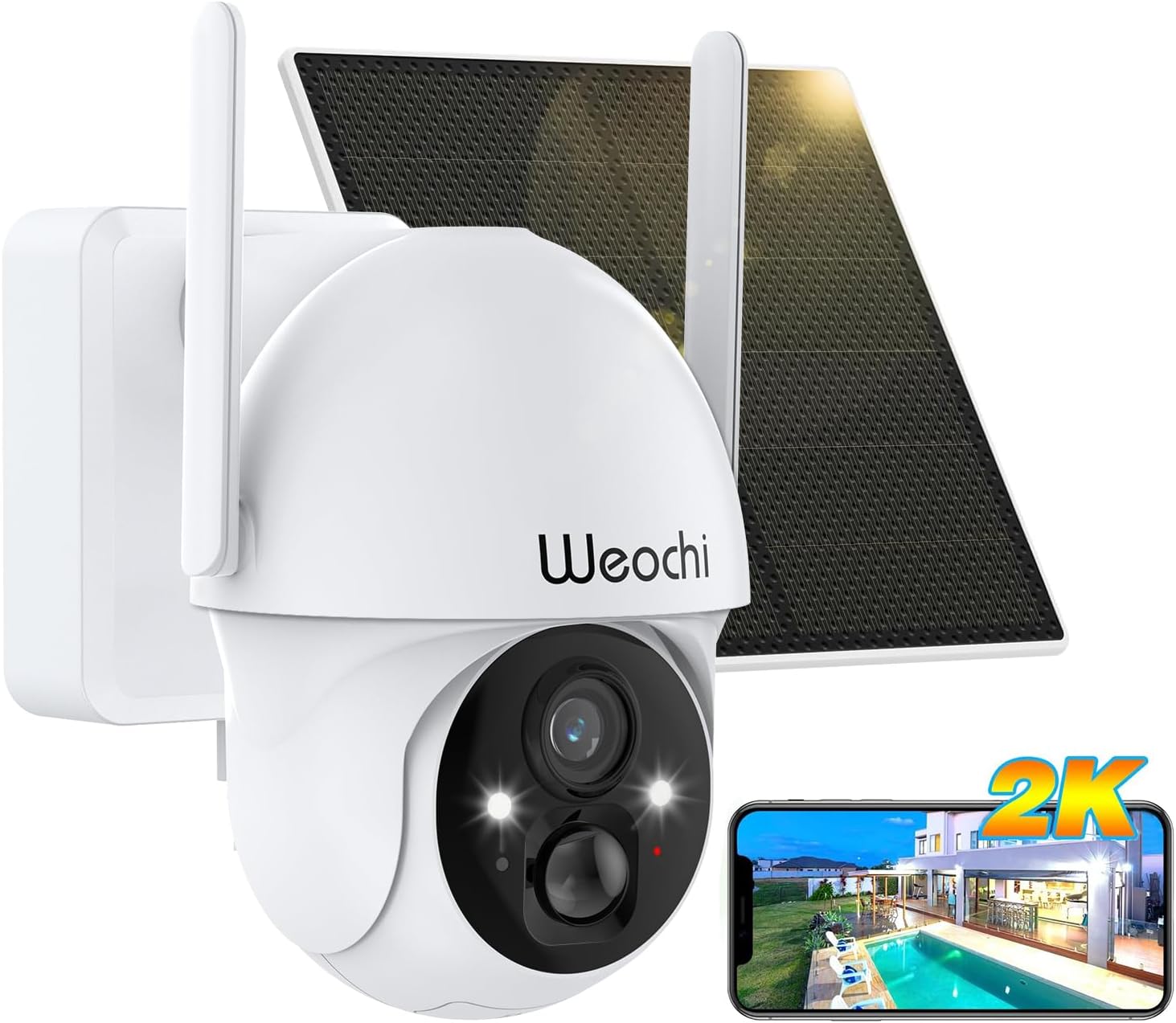 Amazon.com : Wireless Cameras for Home/Outdoor Security, 2K FHD Solar ...