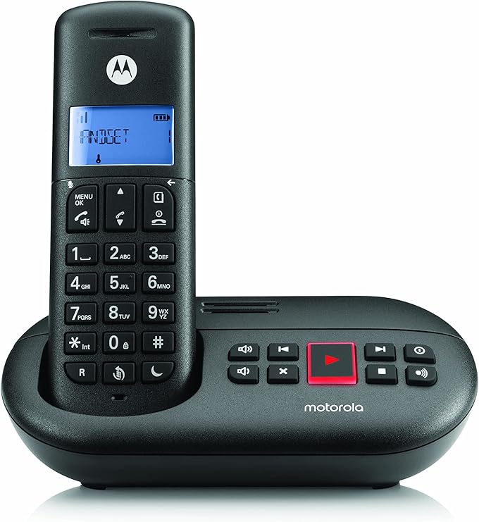 Motorola E211 digital cordless home phone with answering machine (12 ...