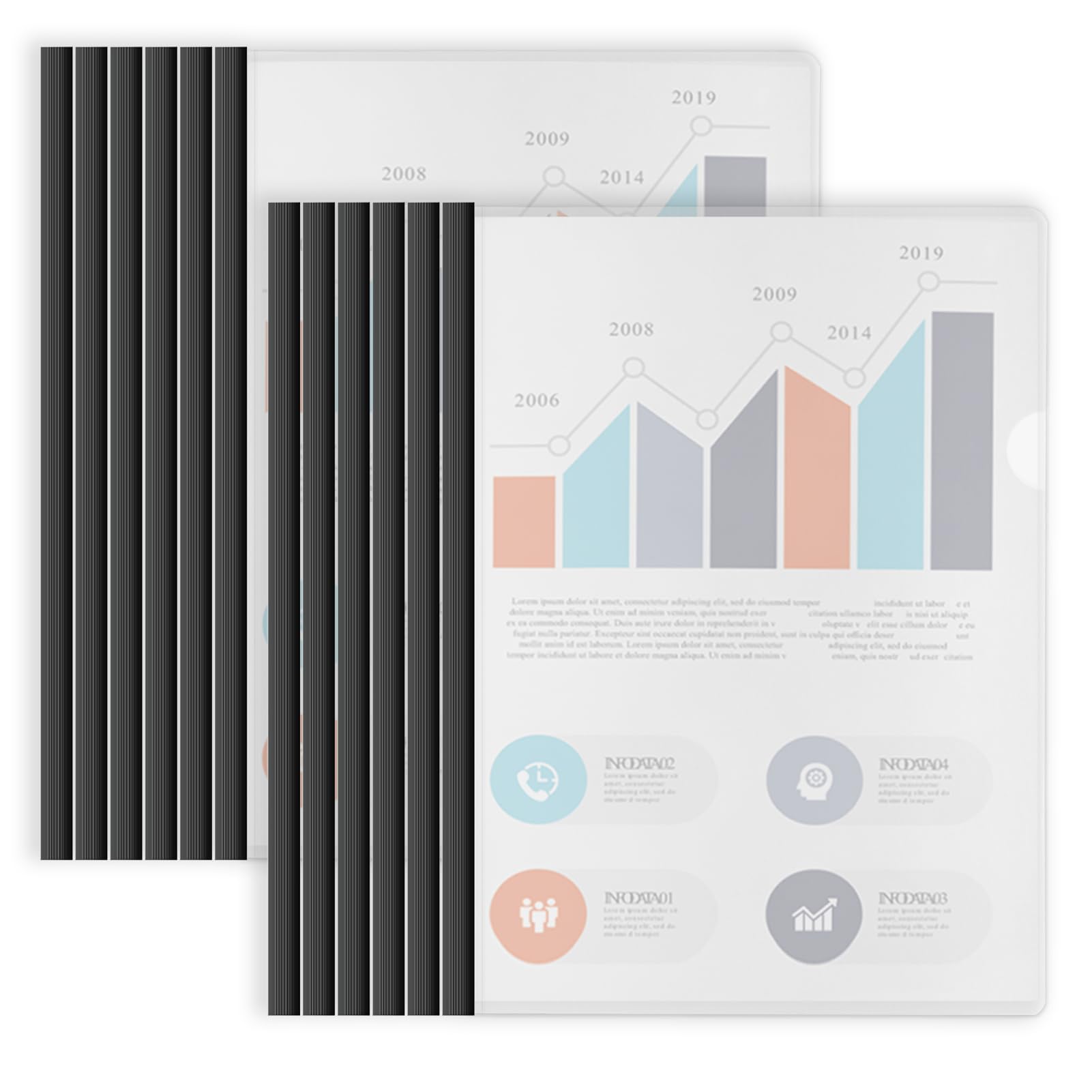 Snapklik.com : Binditek 12 Pack Clear Report Covers