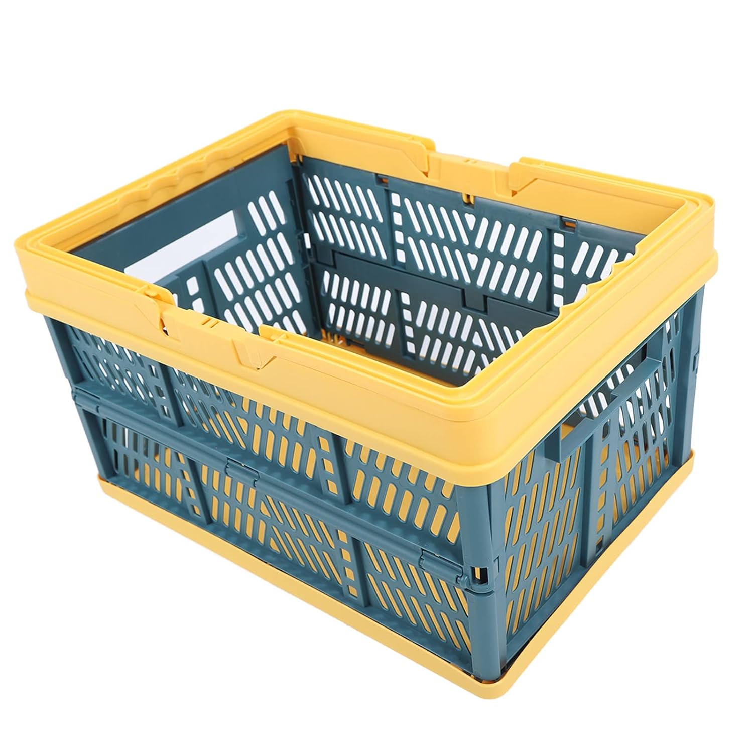 Foldable Storage Plastic Baskets, Plastic Collapsible Container Fitted ...