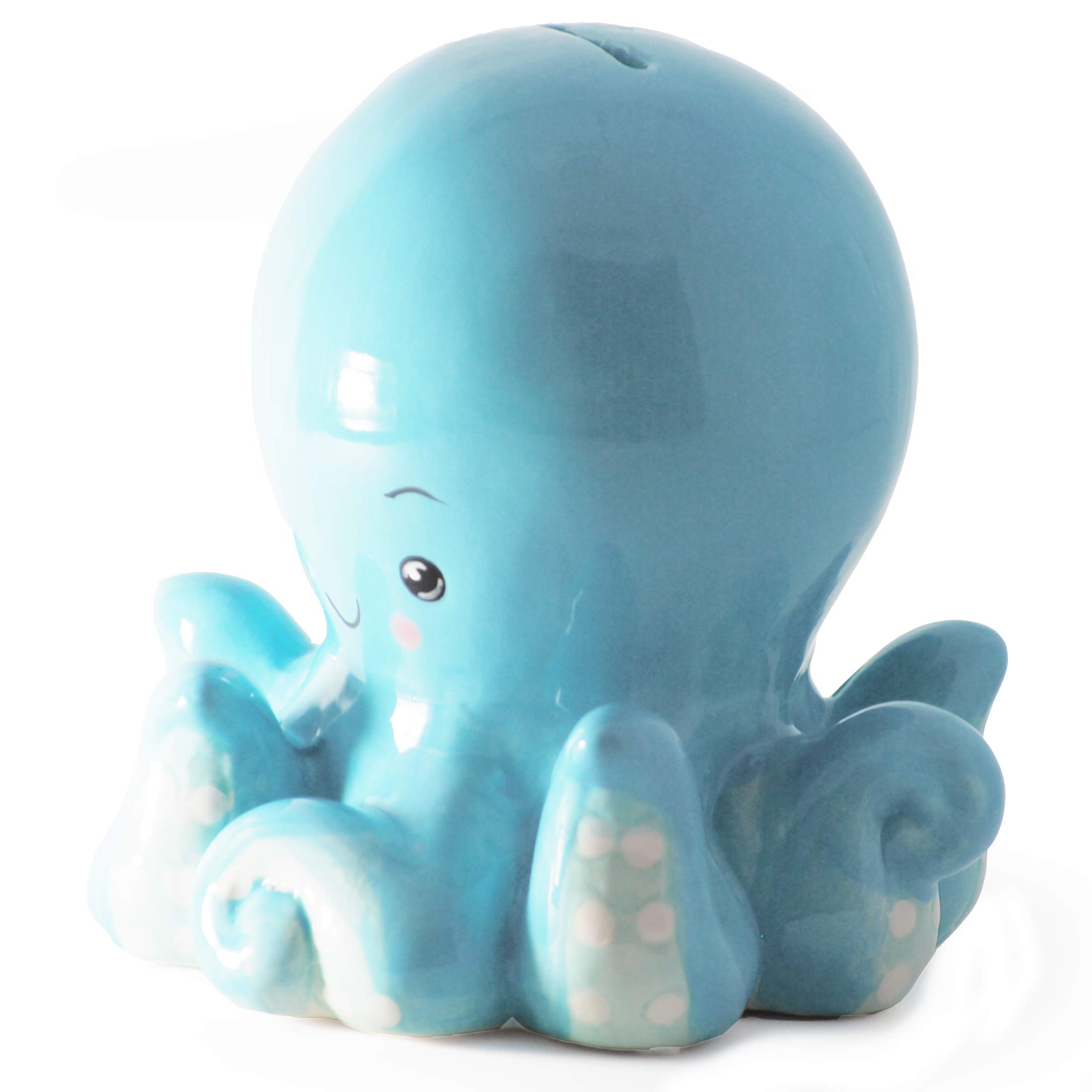 Resin Toy Banks Pink Polka Dot Octopus Children`S Coin Bank 25cm . 6.5 ...
