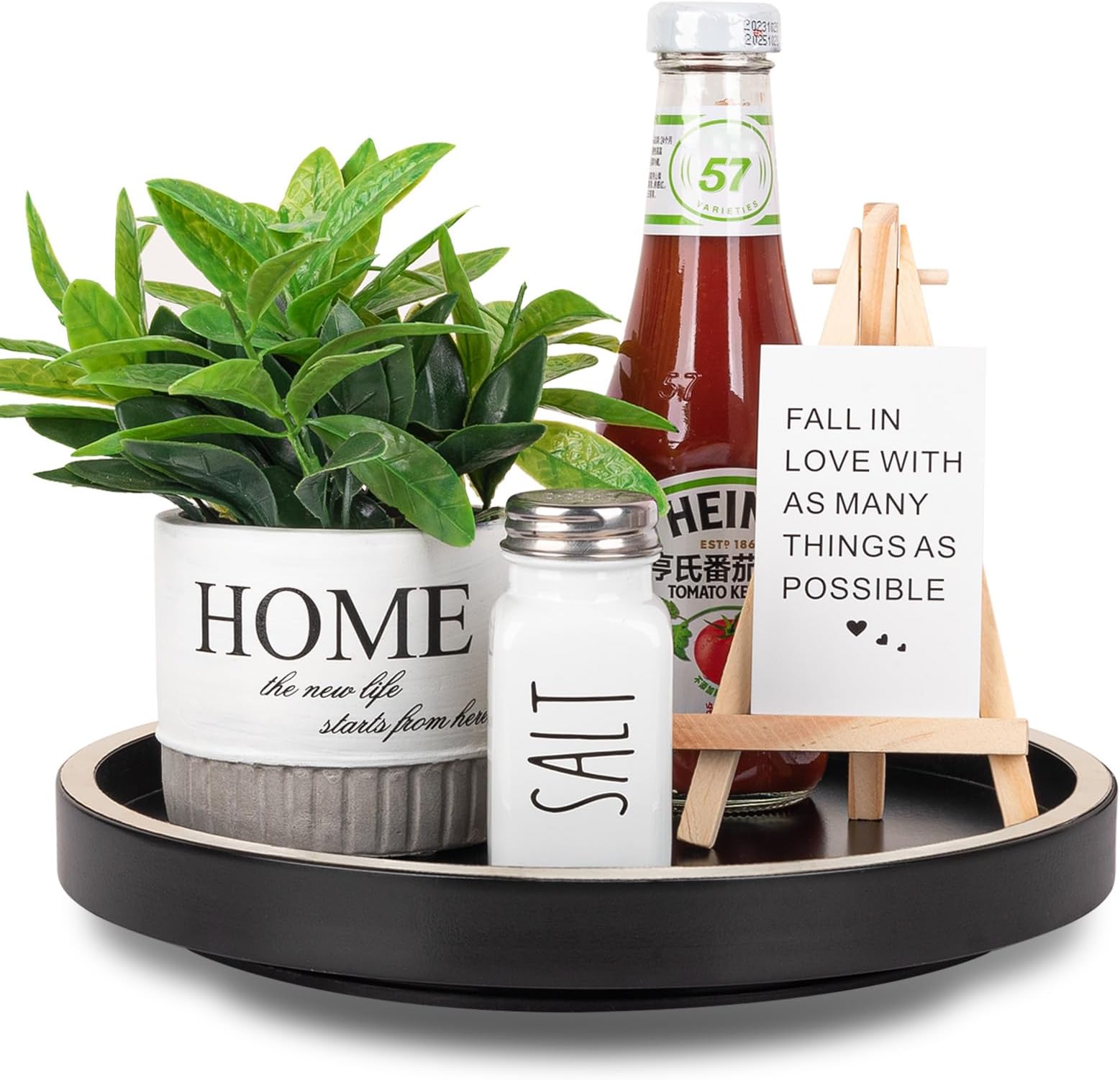 Amazon.com: SwallowLiving 12 Inch Wooden Rustic Lazy Susan Rotating ...