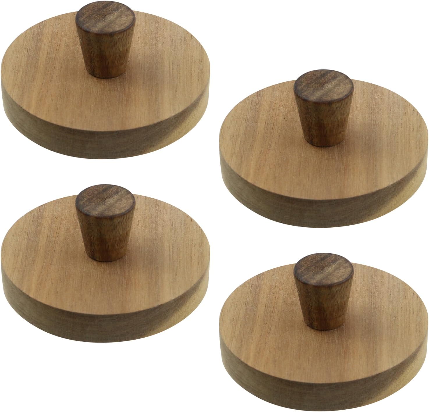 Amazon.com: Antrader Wooden Lids,4Pcs Wood Storage Lid Acacia Wide ...