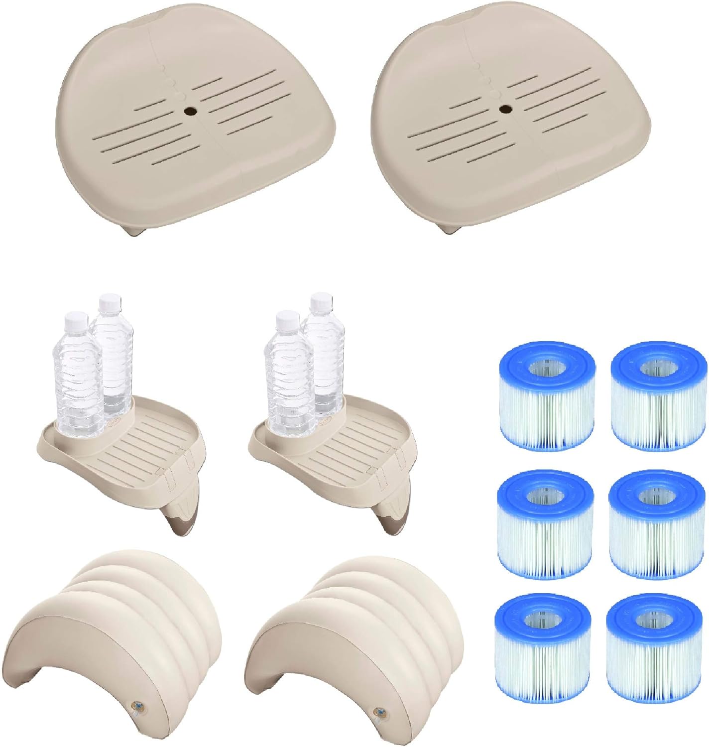 Amazon.com : Intex Inflatable Slip Resistant Removable Hot Tub Seat (2 ...