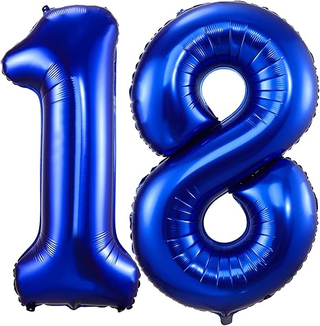 Amazon.com: Navy Blue 18 Balloon Numbers,40 Inch Dark Blue 18 or 81 ...