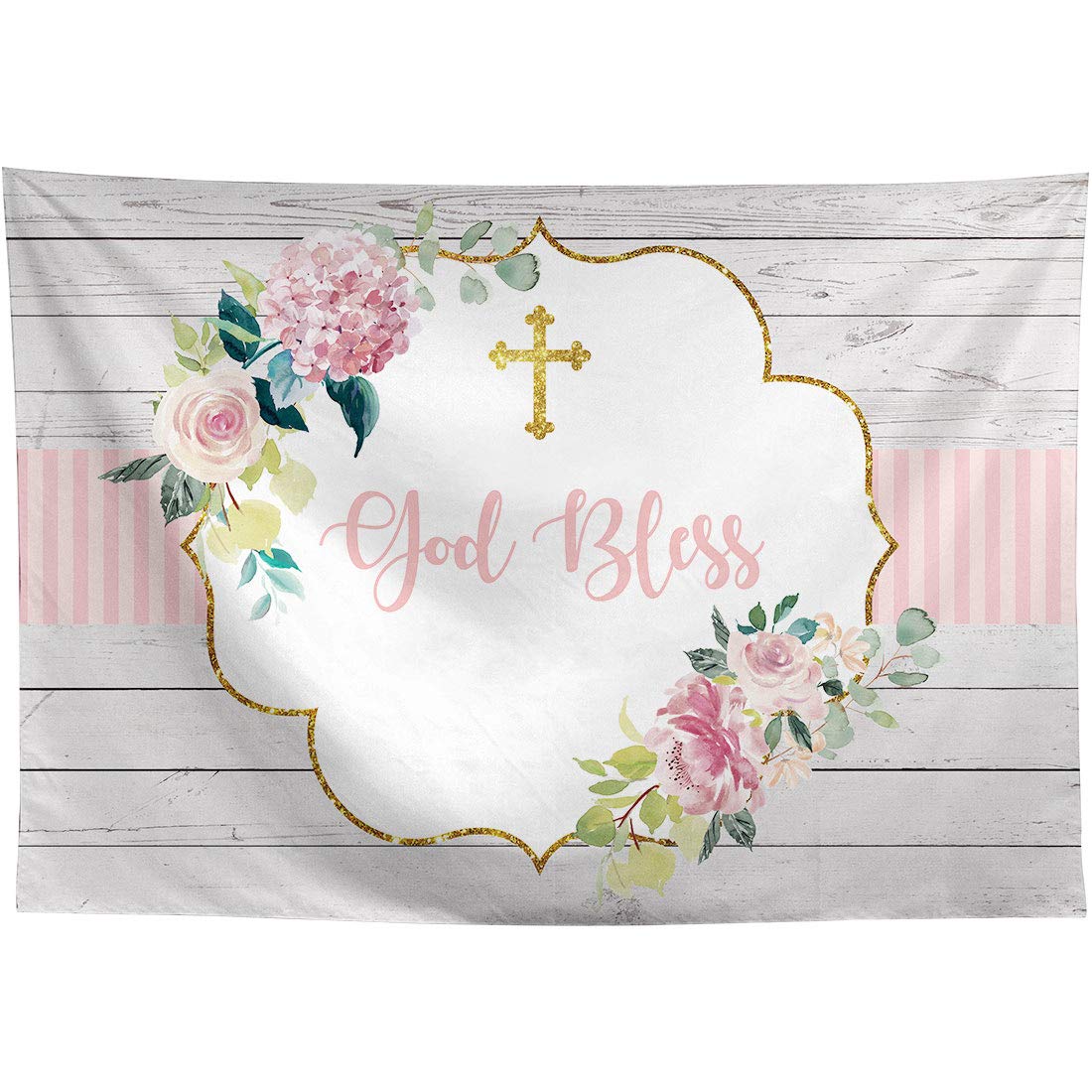Green Backdrop God Bless Backdrop First Holy Communion Baptism ...