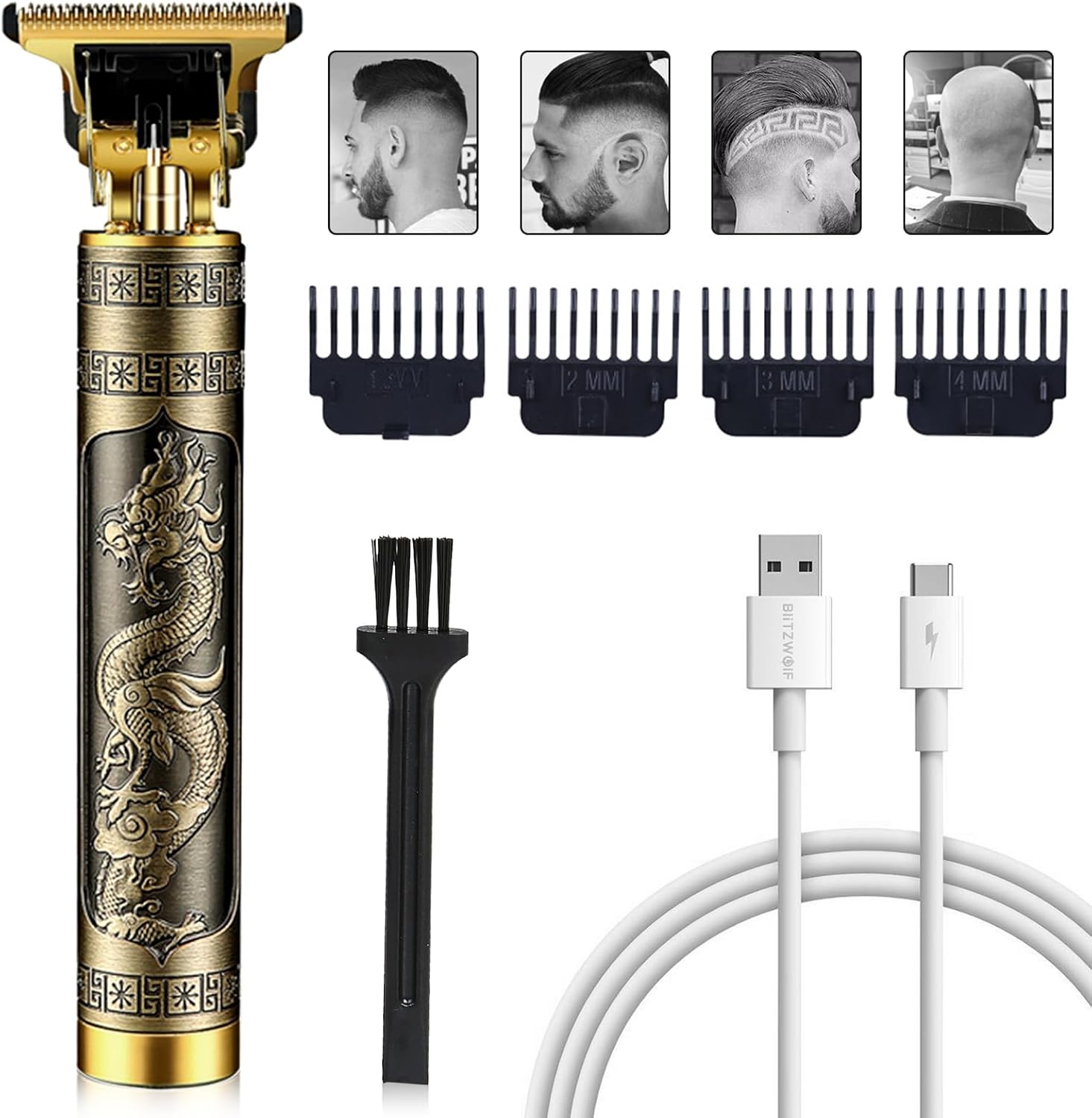 Men's Beard Trimmer and Hair Clippers Set, Rechargeable Grooming Kit ...