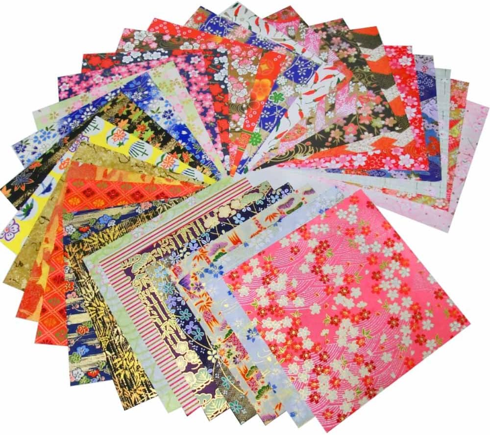 GuCra Tradition Yuzen Washi Paper 5.5" x 5.5", Japanese Chiyogami Washi ...
