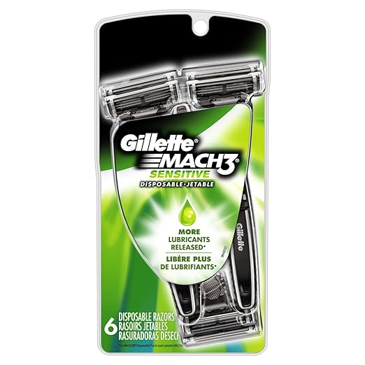 Amazon.com: Gillette Mach3 Disposable Razors for Men, 6 Count, Designed ...