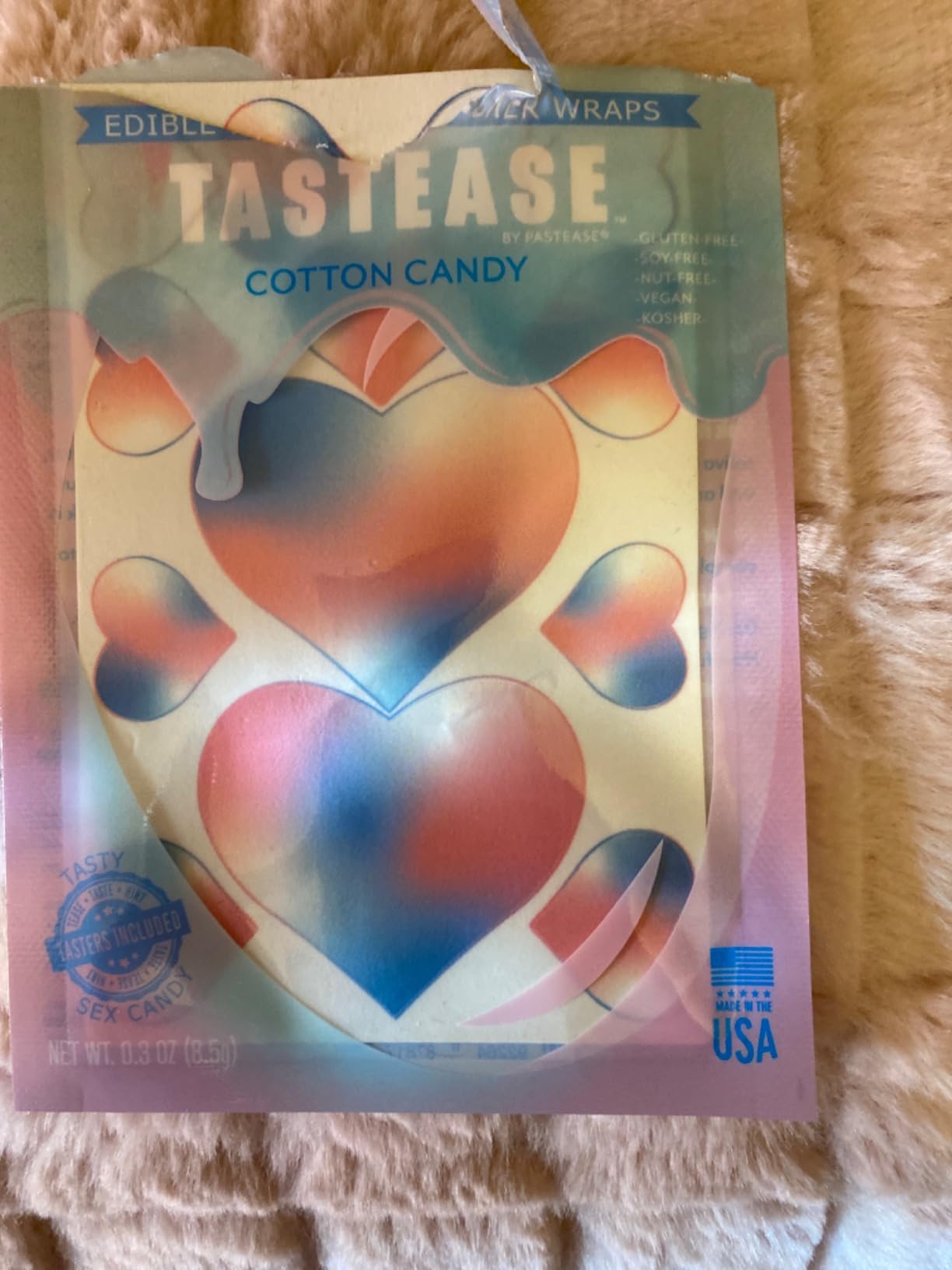 Amazon.com : Tastease - Heart Shaped Edible Pasties in Cotton Candy by Pastease - 13 Piece Set ...