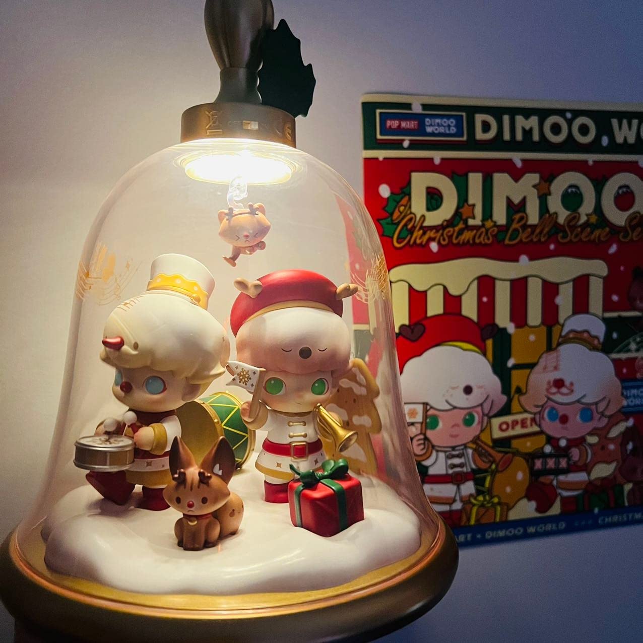Amazon.com: POP MART DIMOO Christmas Bell Scene Set Action Figure Popular Toy Collectible Art ...