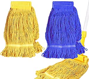 Amazon.com: 2 Pack Commercial Mop Heads, Looped-End String Wet Mop Replacement, Heavy Duty Mops ...