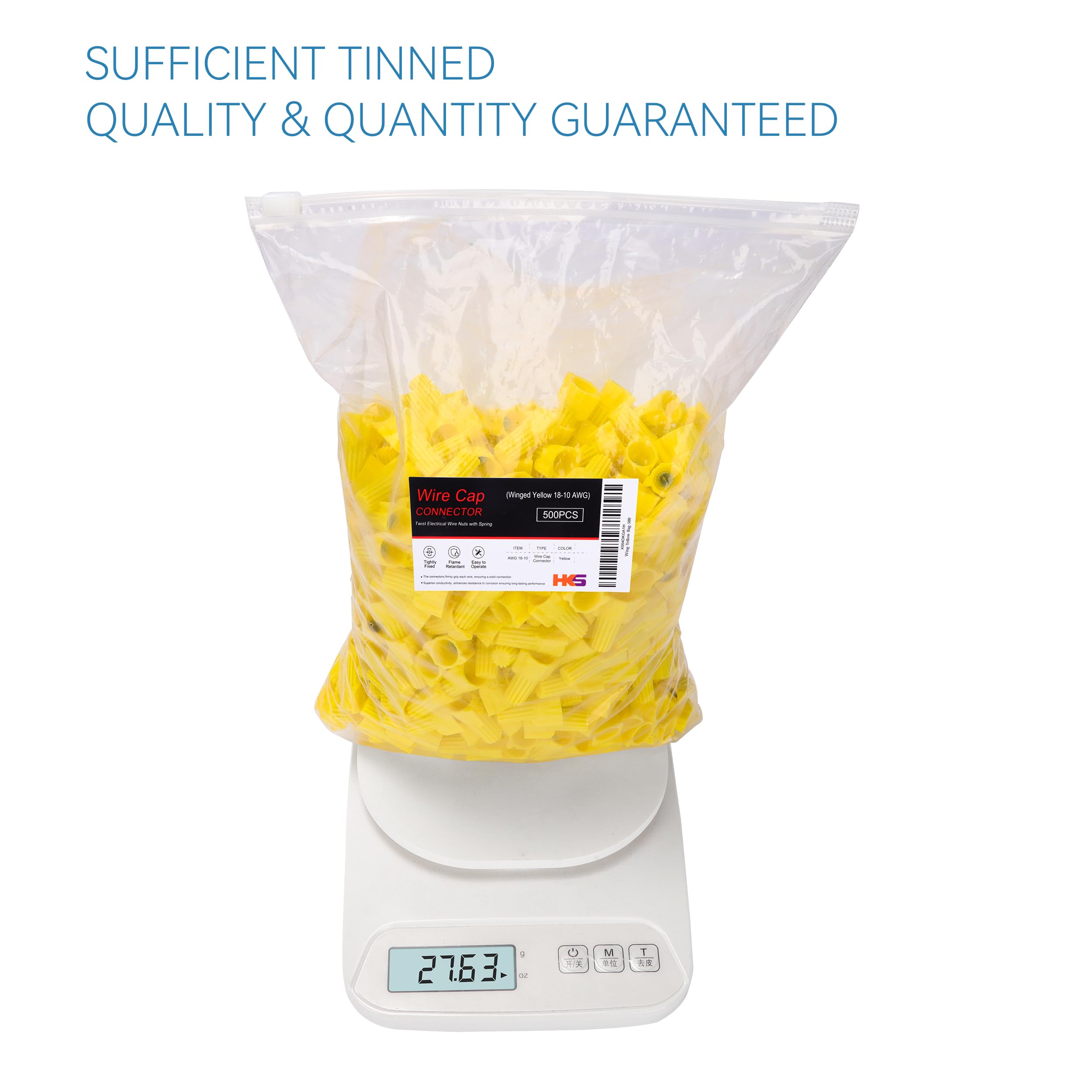 Snapklik.com : HKS 500 PCS Yellow Wire Nuts - AWG 20-10 Winged ...