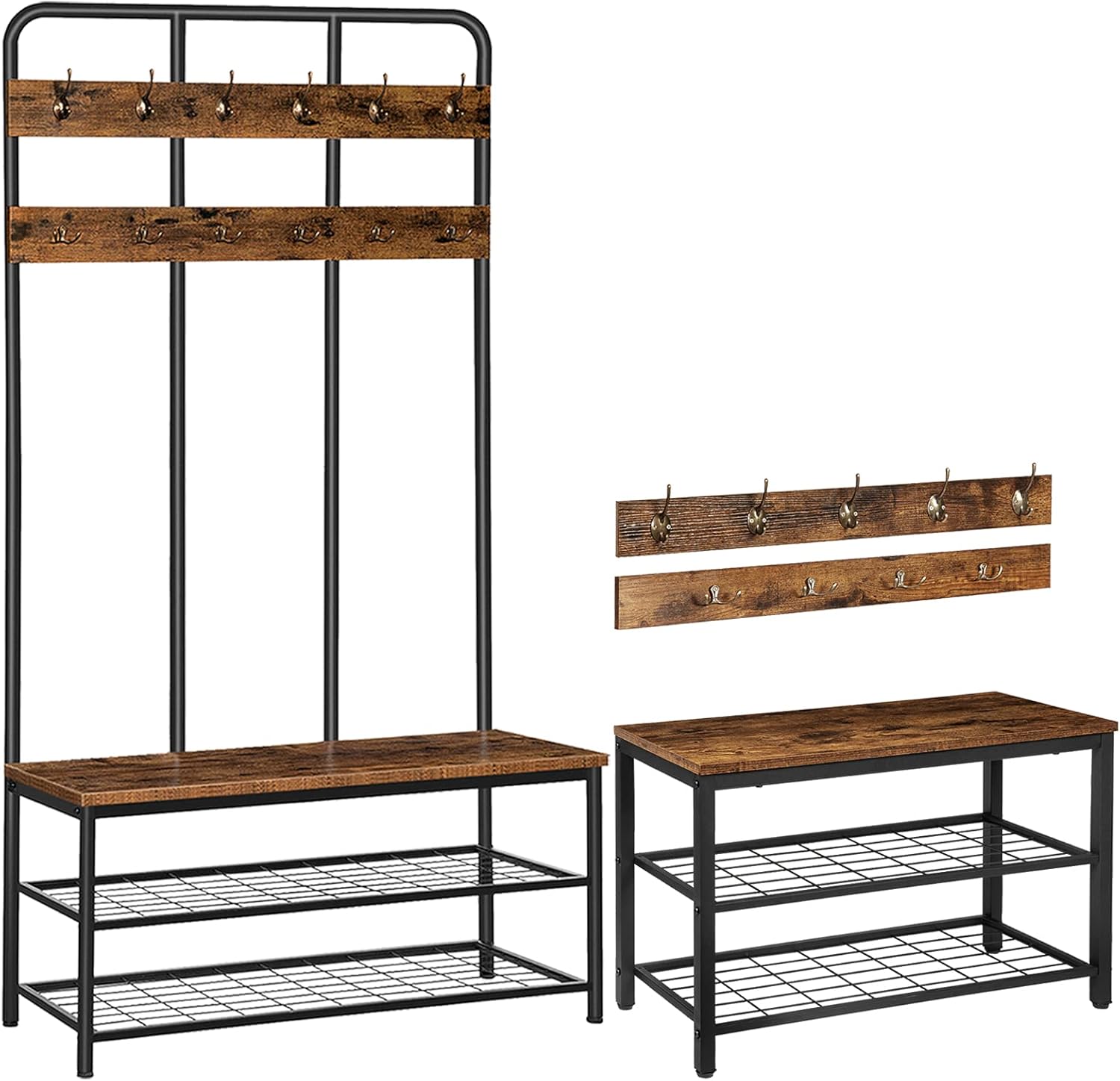 Amazon.com: HOOBRO Extra Large Hall Tree with Shoe Bench and Coat Rack ...