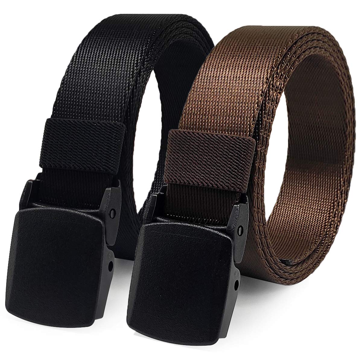 HOANAN 2 Pack Military Nylon Belt, 1.25" Wide No Metal Webbing Tactical ...