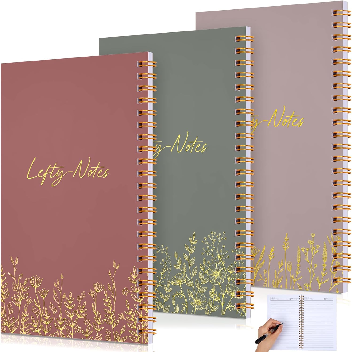 Amazon.com : Lewtemi Small 3 Pieces Left Handed Notebook 8 x 5 Inch ...