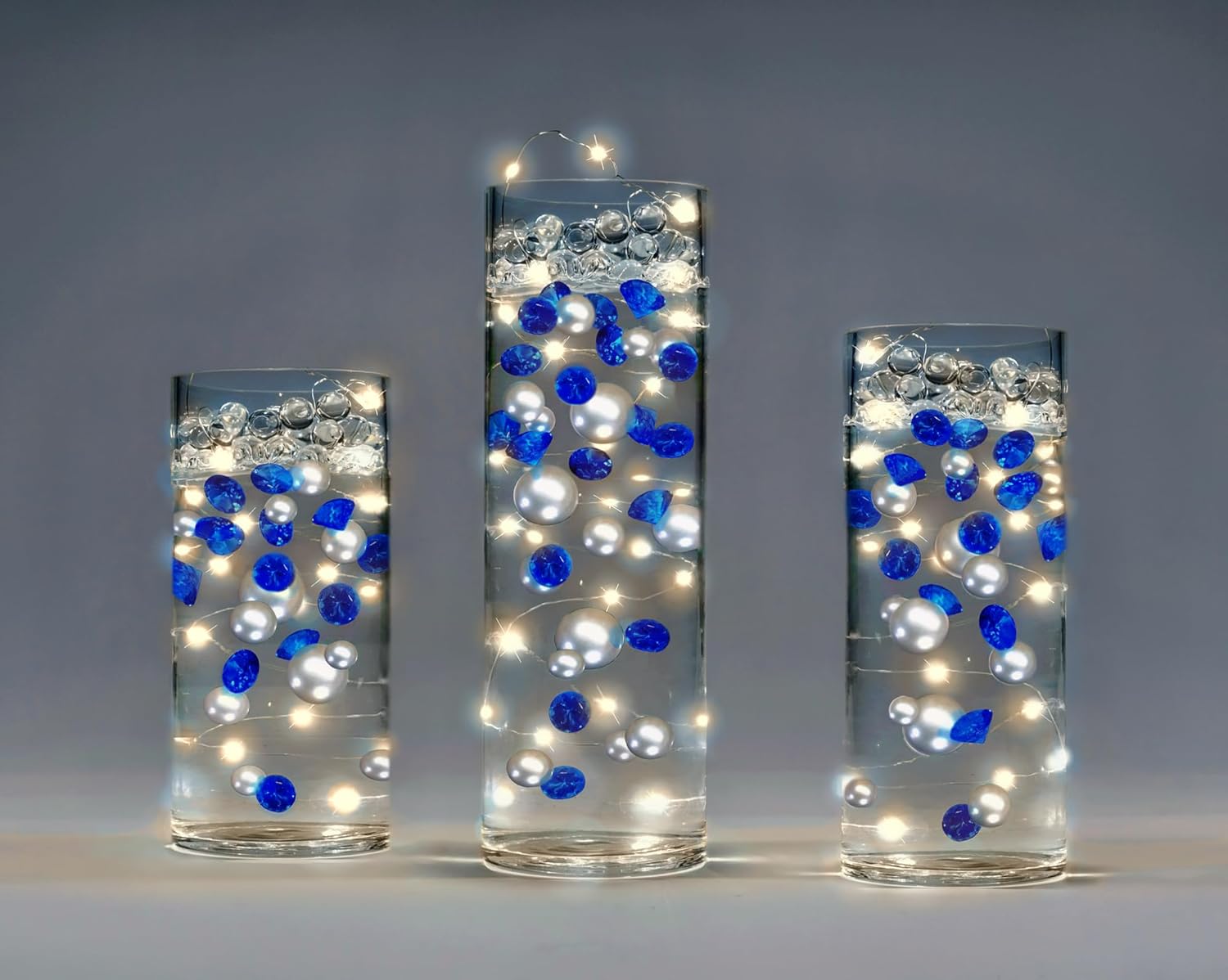 Amazon.com: 100 Floating Royal Blue/Navy Sparkling Gems & Glitter ...