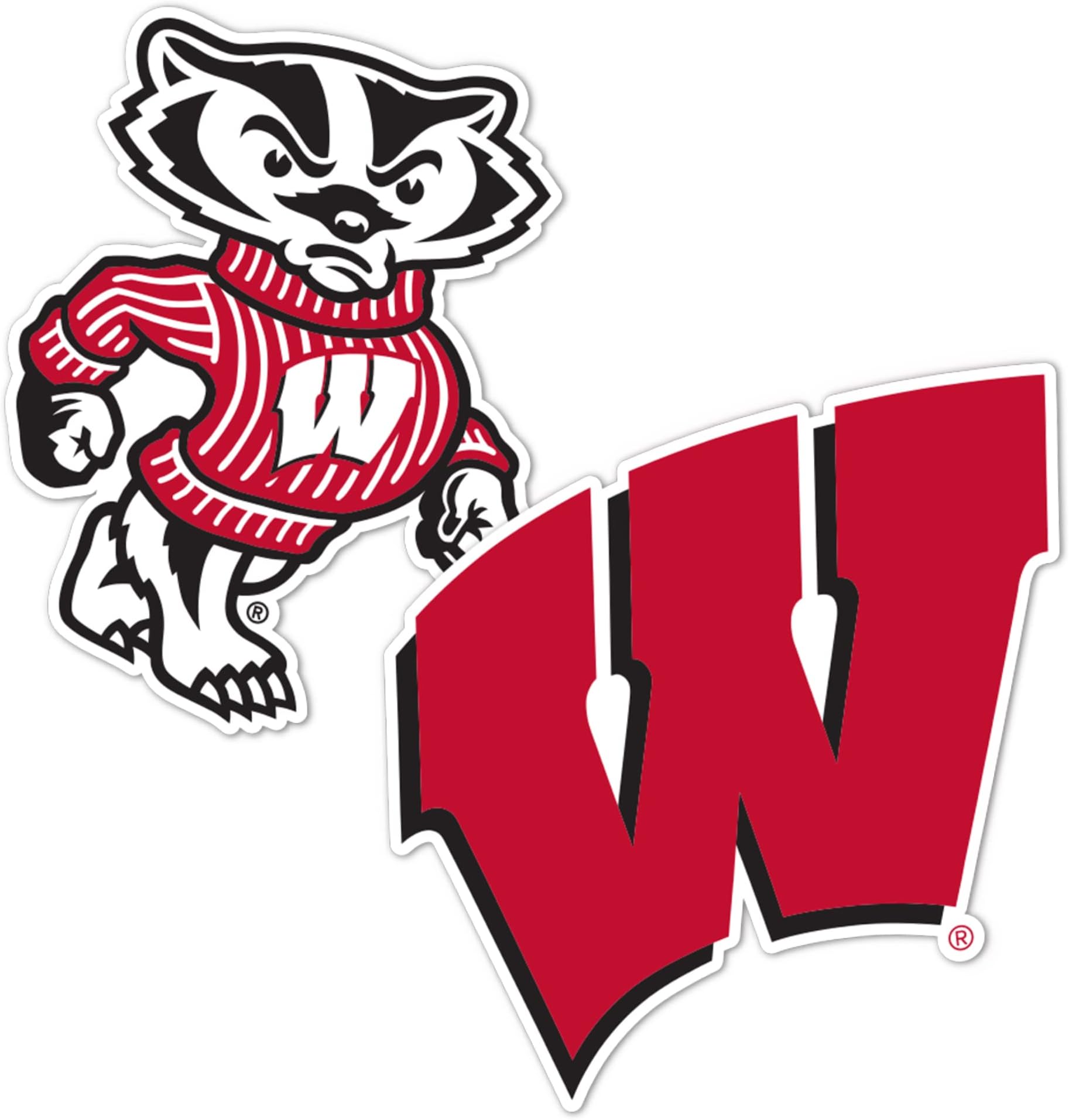 Amazon.com: Wisconsin Badgers NCAA Vinyl Sticker Decal 4"x5" Car Truck ...